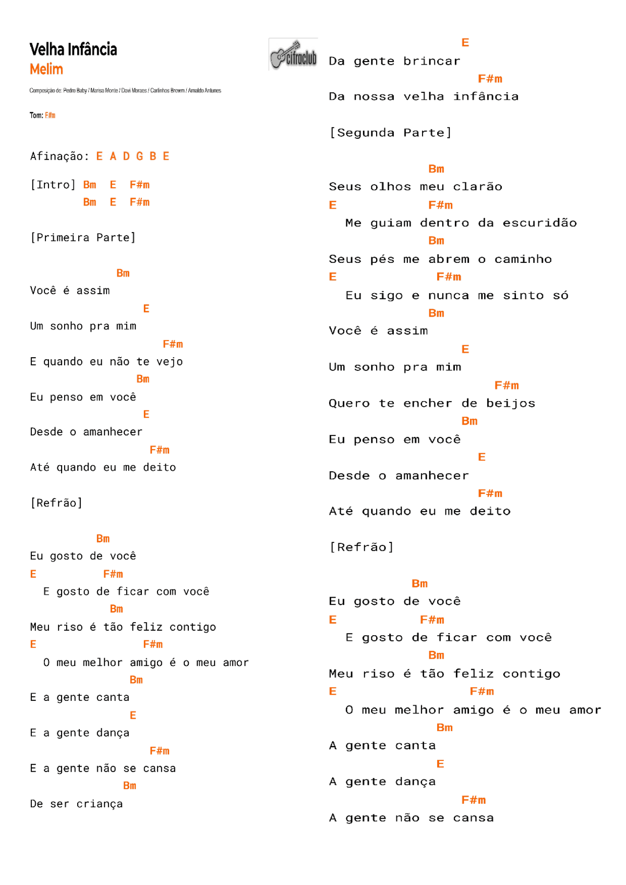 Uma letra de músicas | Notas de estudo Matérias técnicas | Docsity