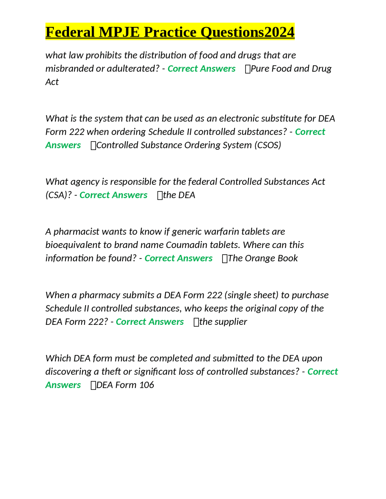 DEA Form 222 and Controlled Substances Regulations | Exams Nursing ...