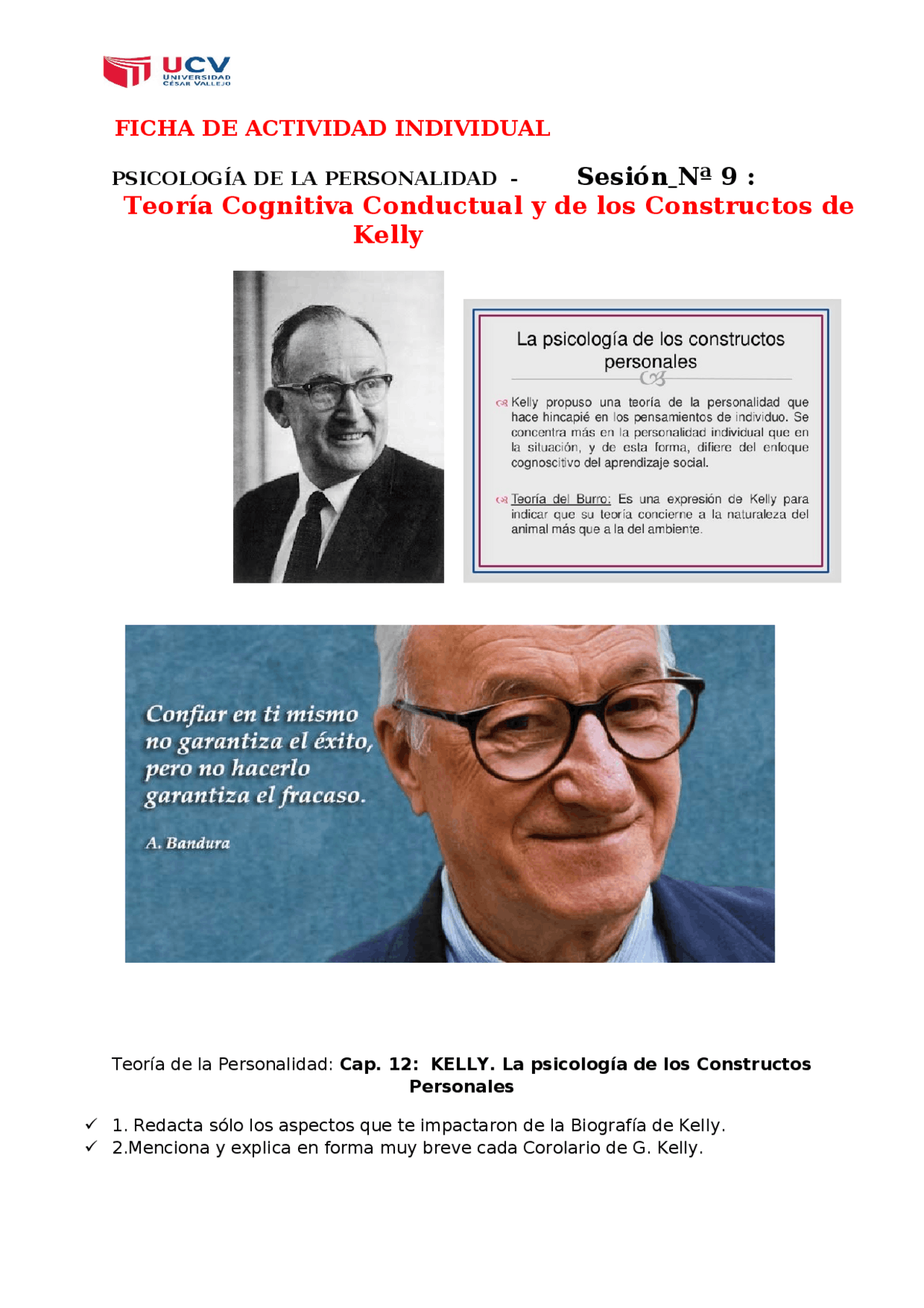 Teoría Cognitiva Conductual y de los Constructos de Kelly | Resúmenes ...