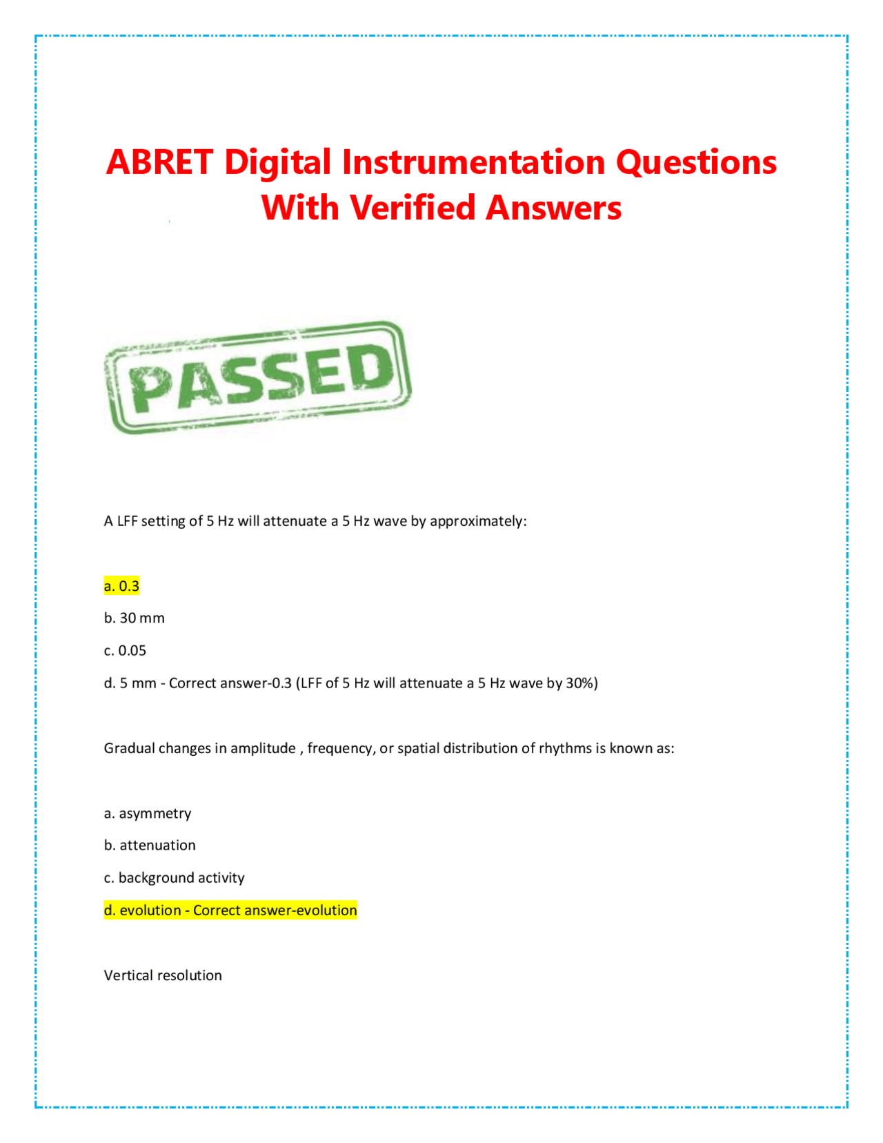 Digital Instrumentation Questions and Answers for EEG Amplifiers ...