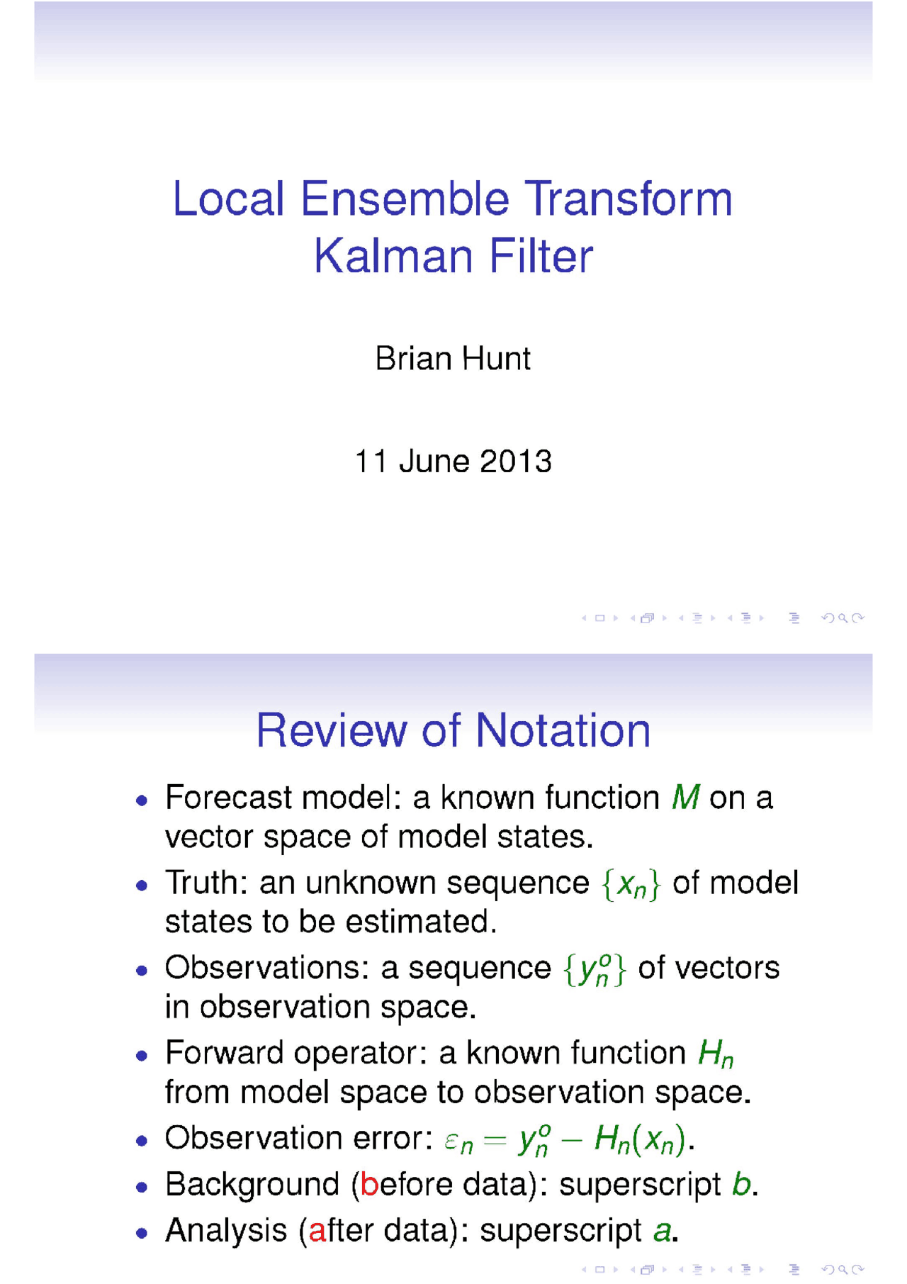 Local Ensemble Transition Kalman Filter | Lecture notes Advanced Data ...