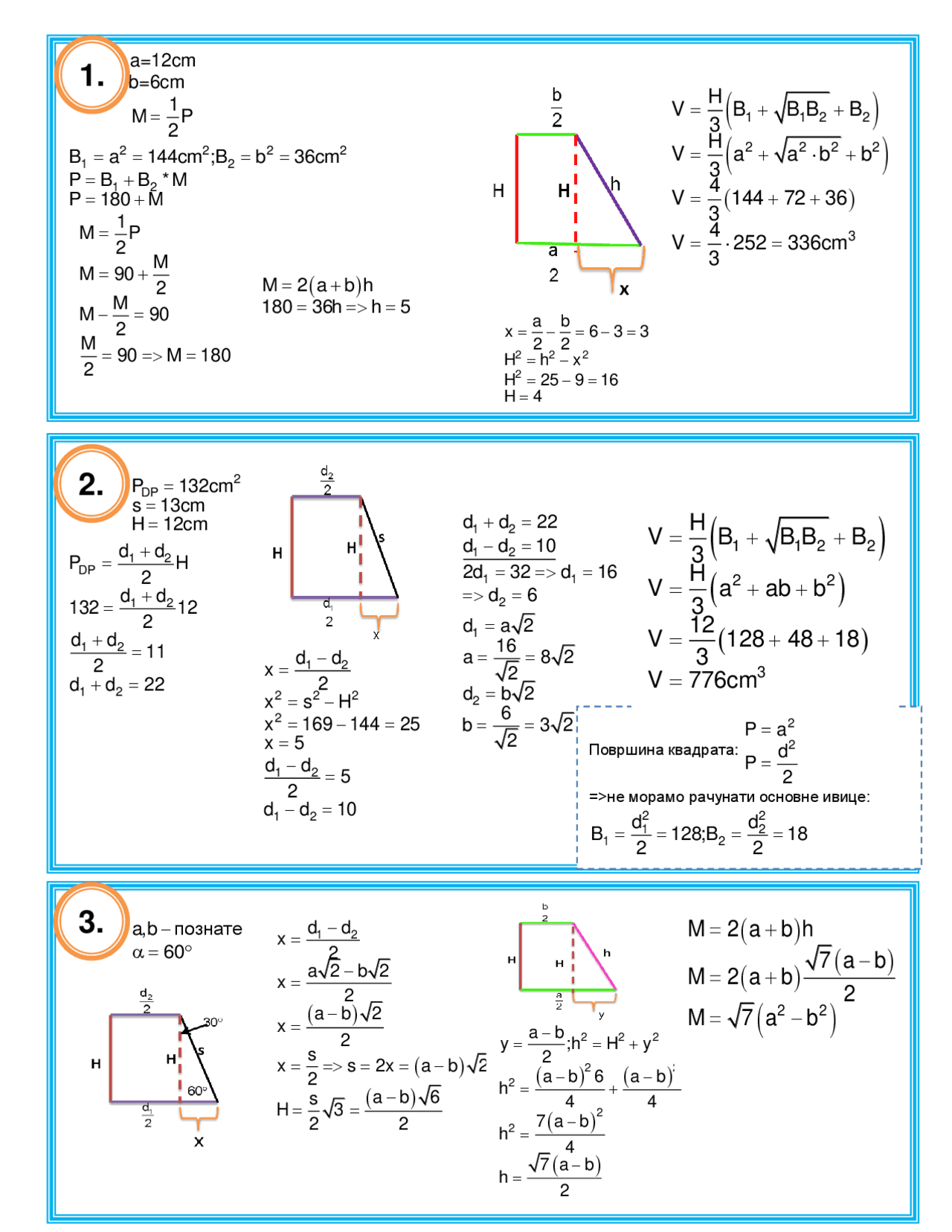 Geometric Shapes and Calculations | Schemes and Mind Maps Mathematics | Docsity