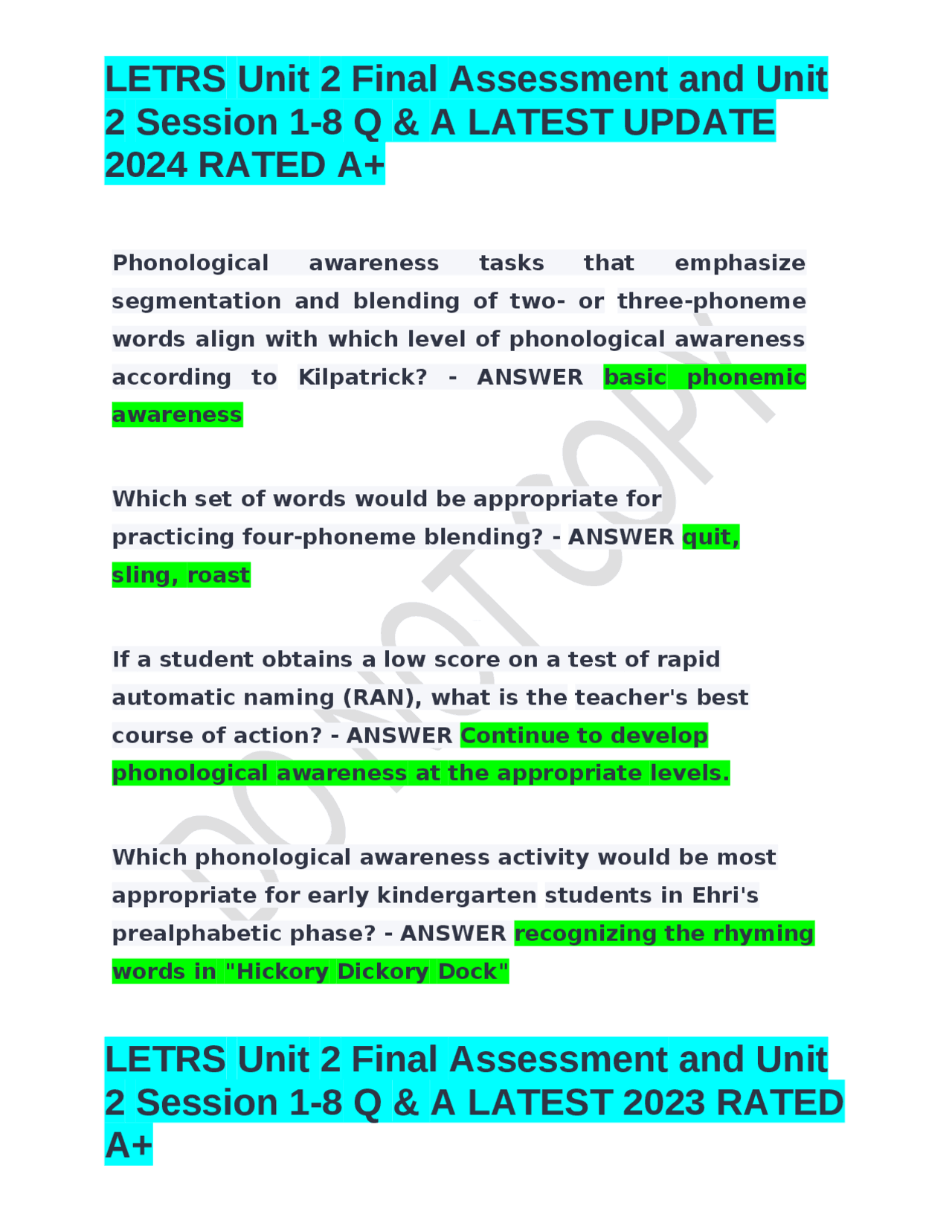 Phonological Awareness: Understanding and Assessing Basic to Advanced ...