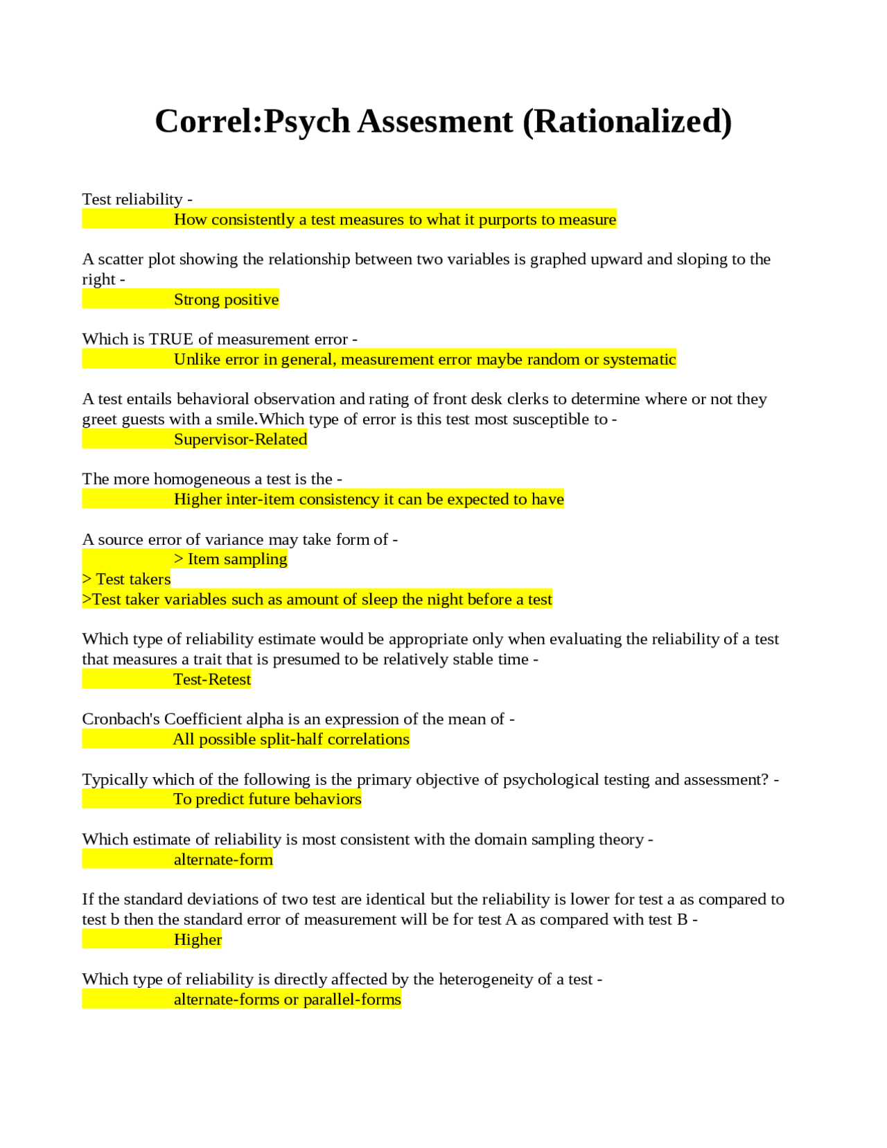 Psychological Assessment: Understanding Test Reliability, Validity, and ...