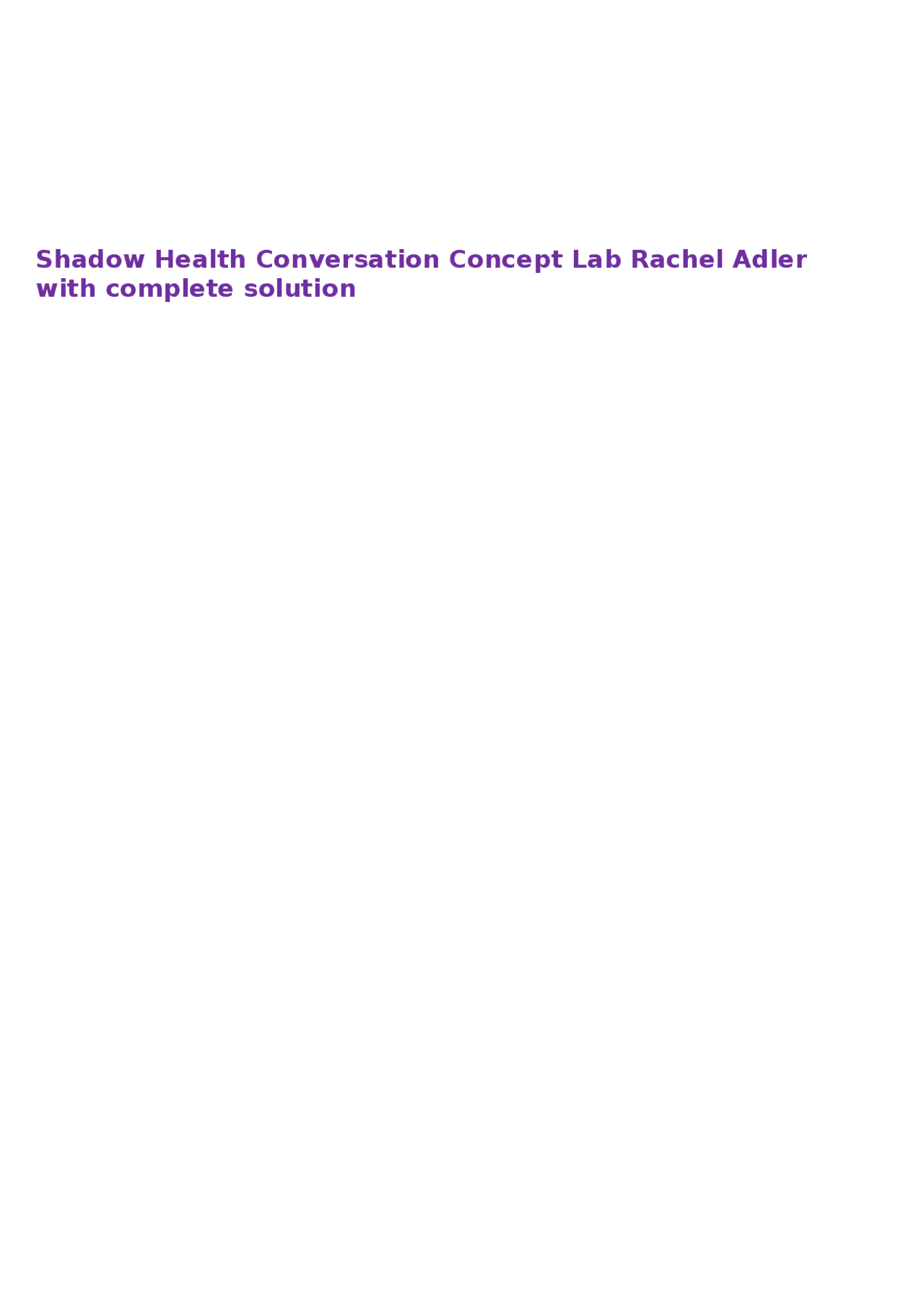 Interview Transcript: Patient Health Conversation | Exams Nursing | Docsity