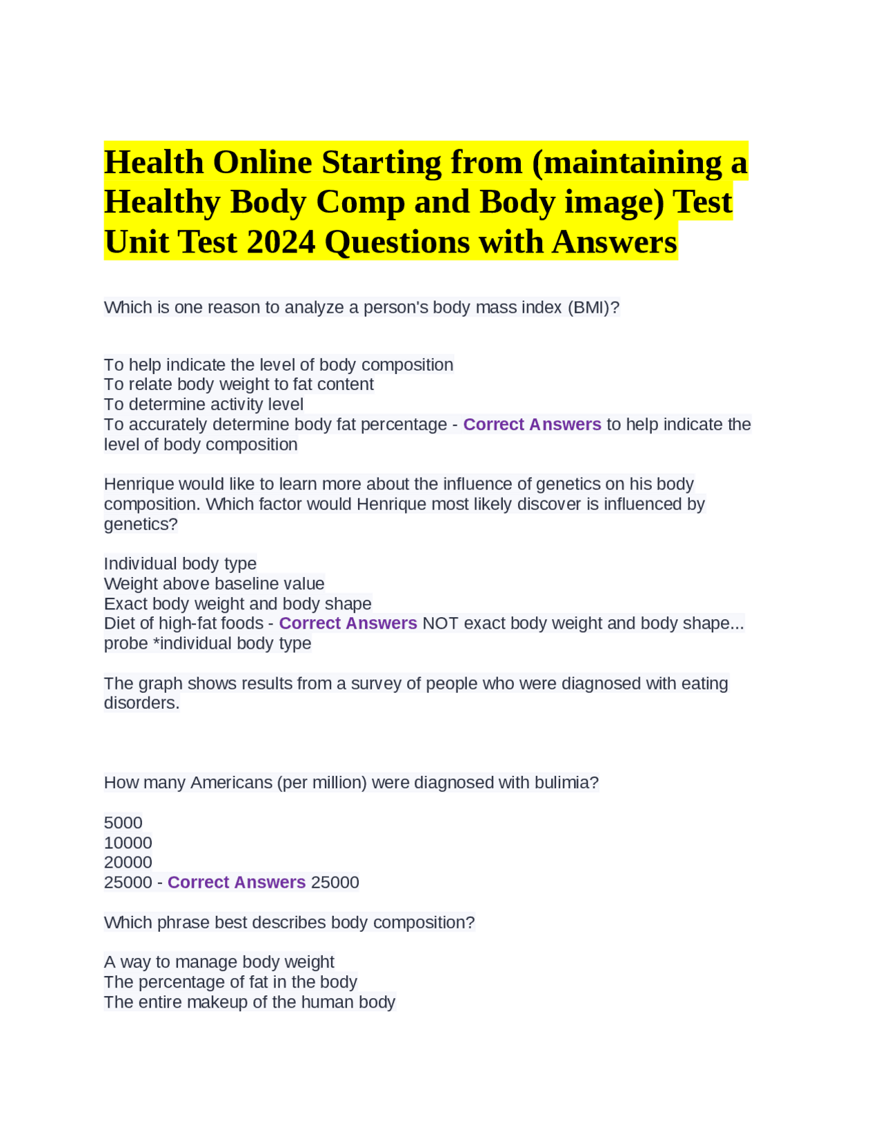 Health Online Starting from (maintaining a Healthy Body Comp and Body ...