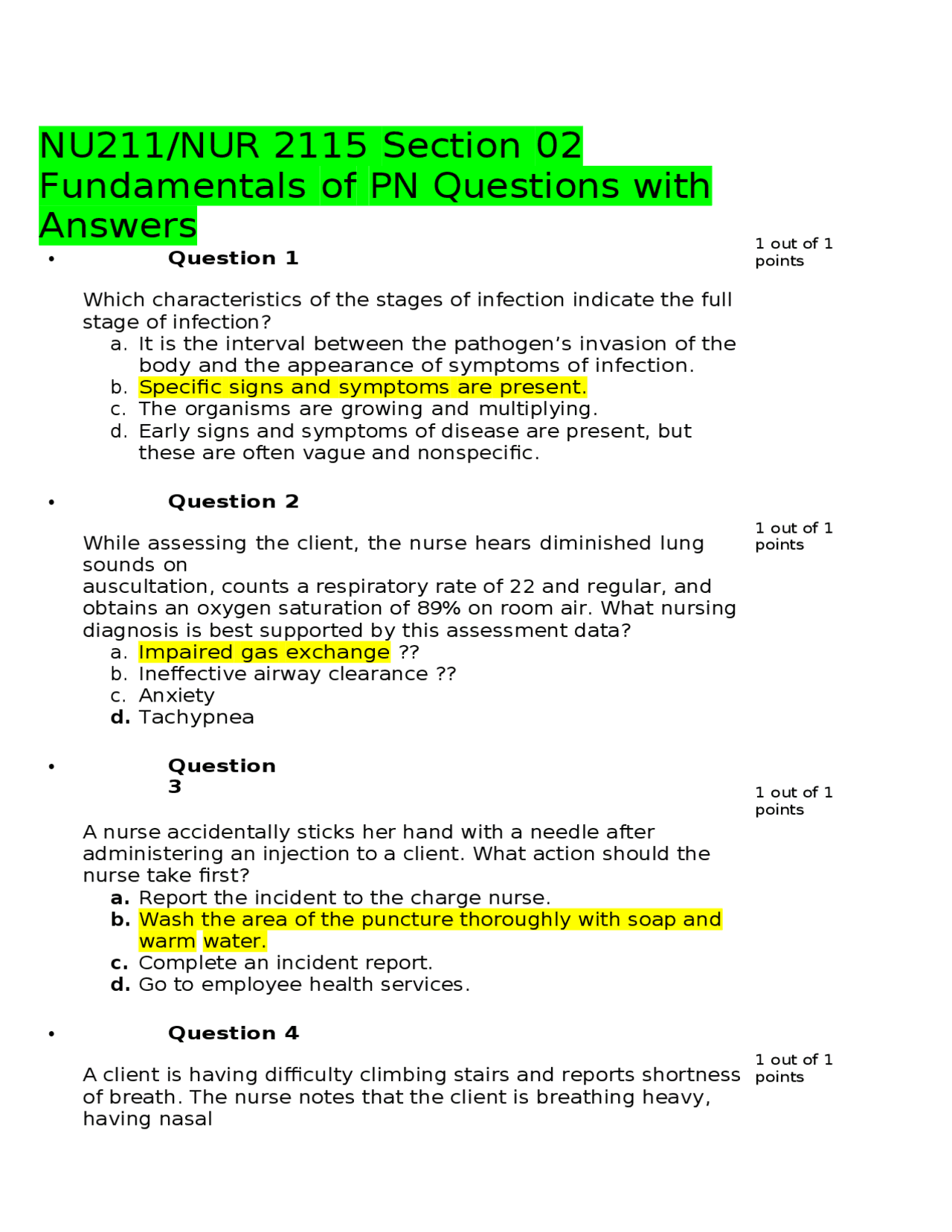 Nursing Assessment and Care: Signs, Symptoms, and Interventions | Exams ...