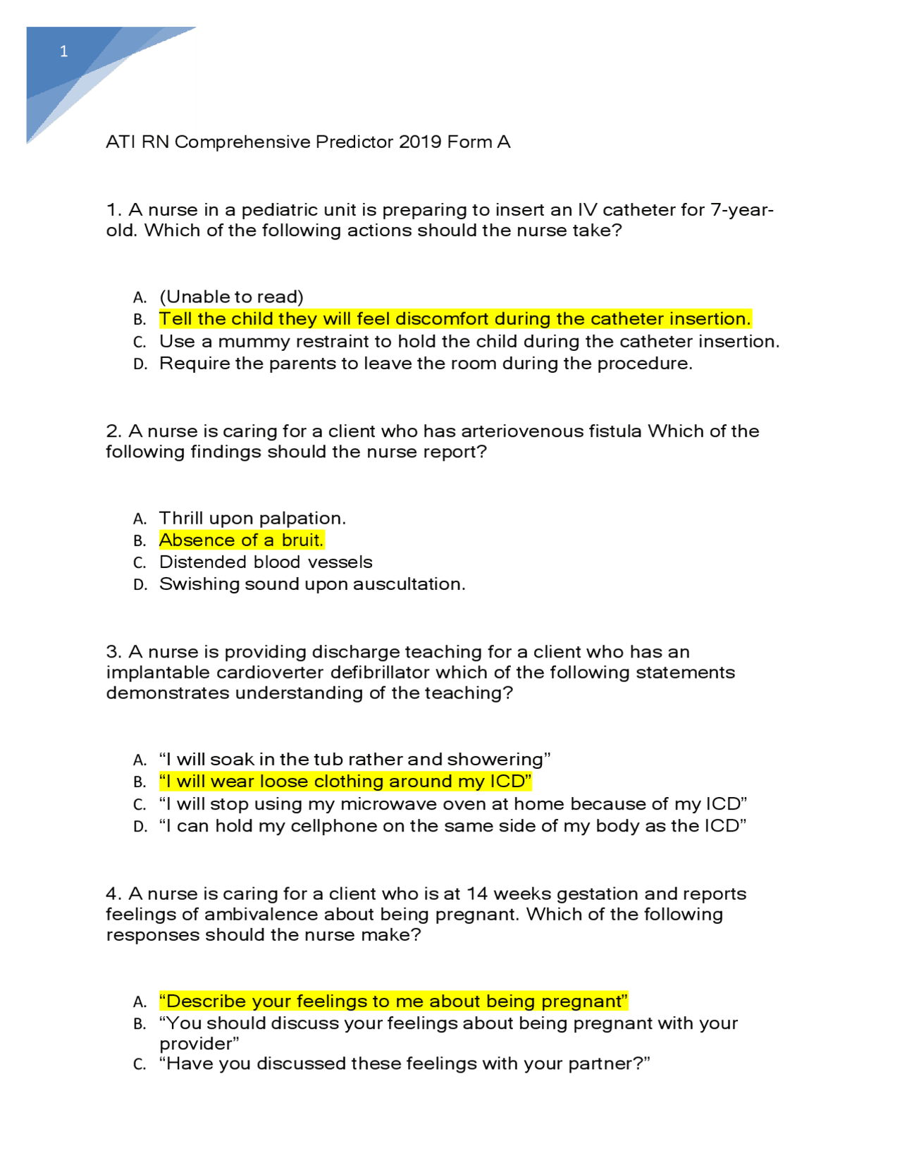 ATI RN Comprehensive Predictor 2024 Form A/ATI REVIEW | Exams Nursing ...