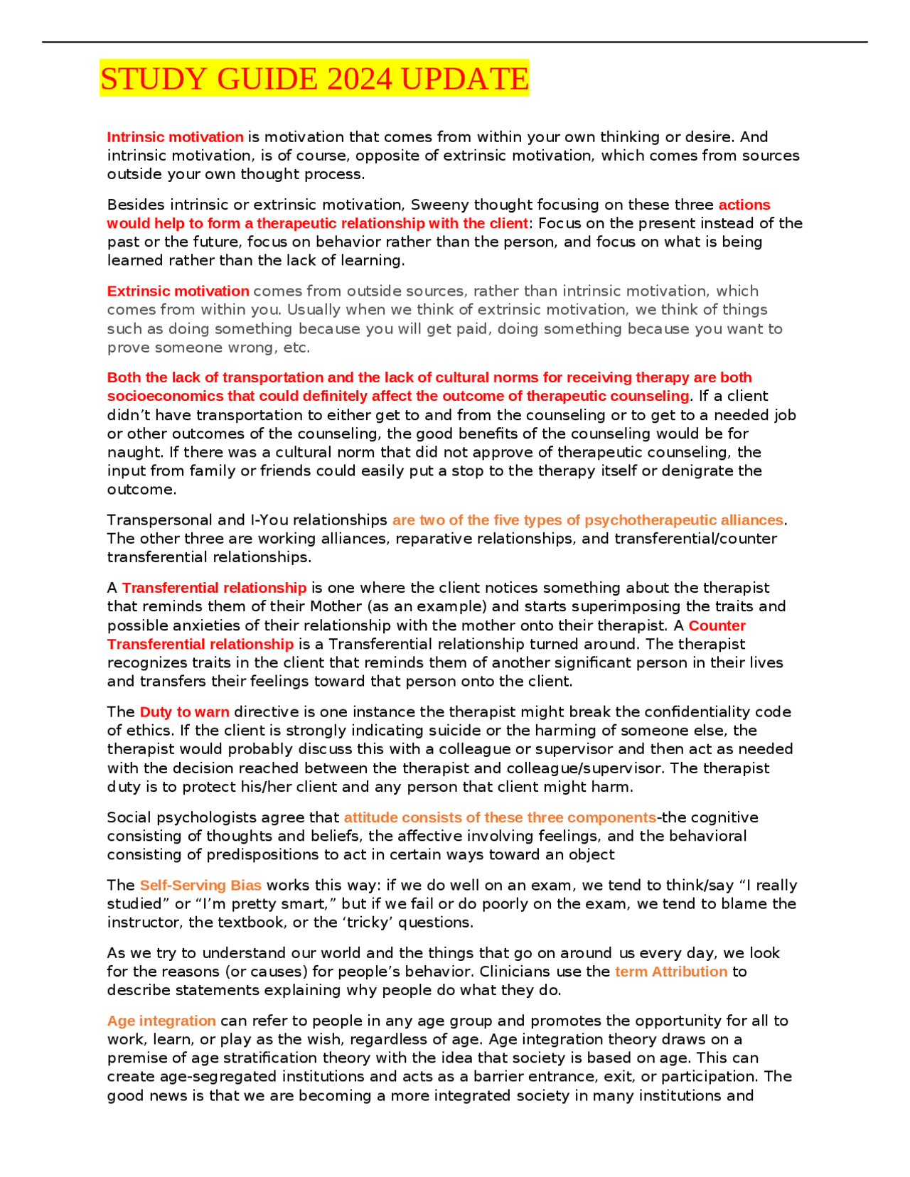 STUDY GUIDE 2024 UPDATE | Study Guides, Projects, Research ...