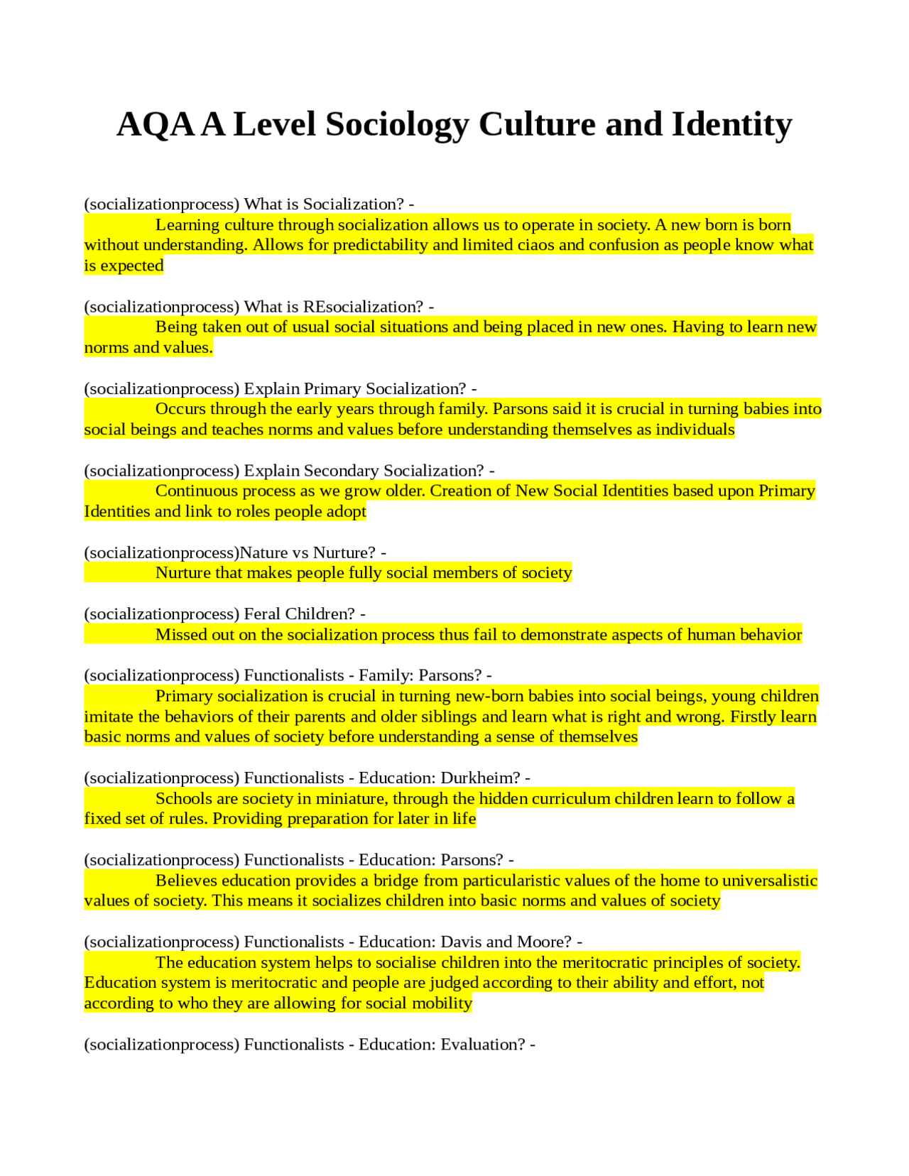 Identity Formation and Influence of Social Class, Culture, and ...