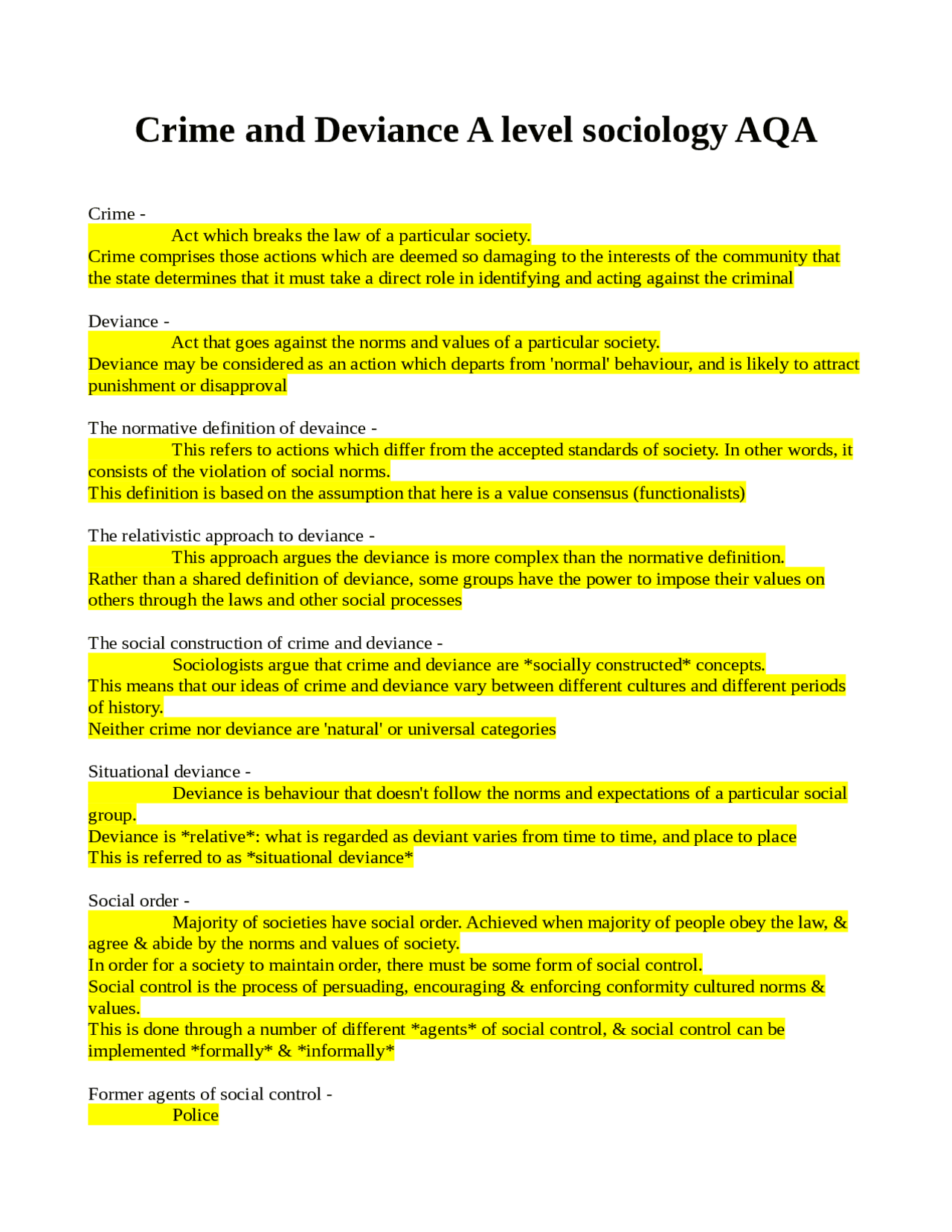 Understanding Crime and Deviance: A Sociological Perspective | Exams ...