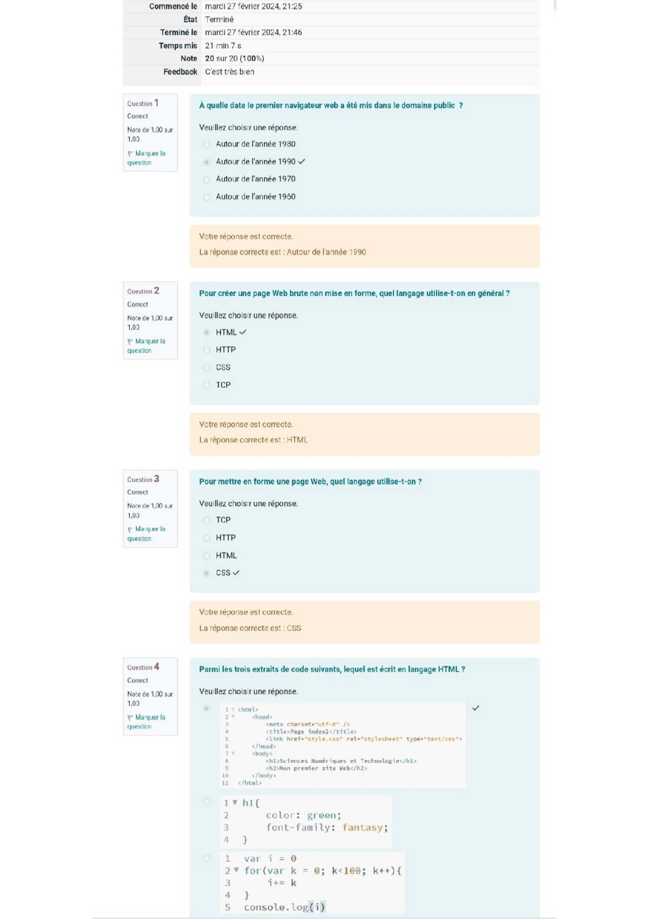 Devoir N°1 Automatisé SNT 2nd CNED 2024 | Examens Système d’Information et Numérique | Docsity