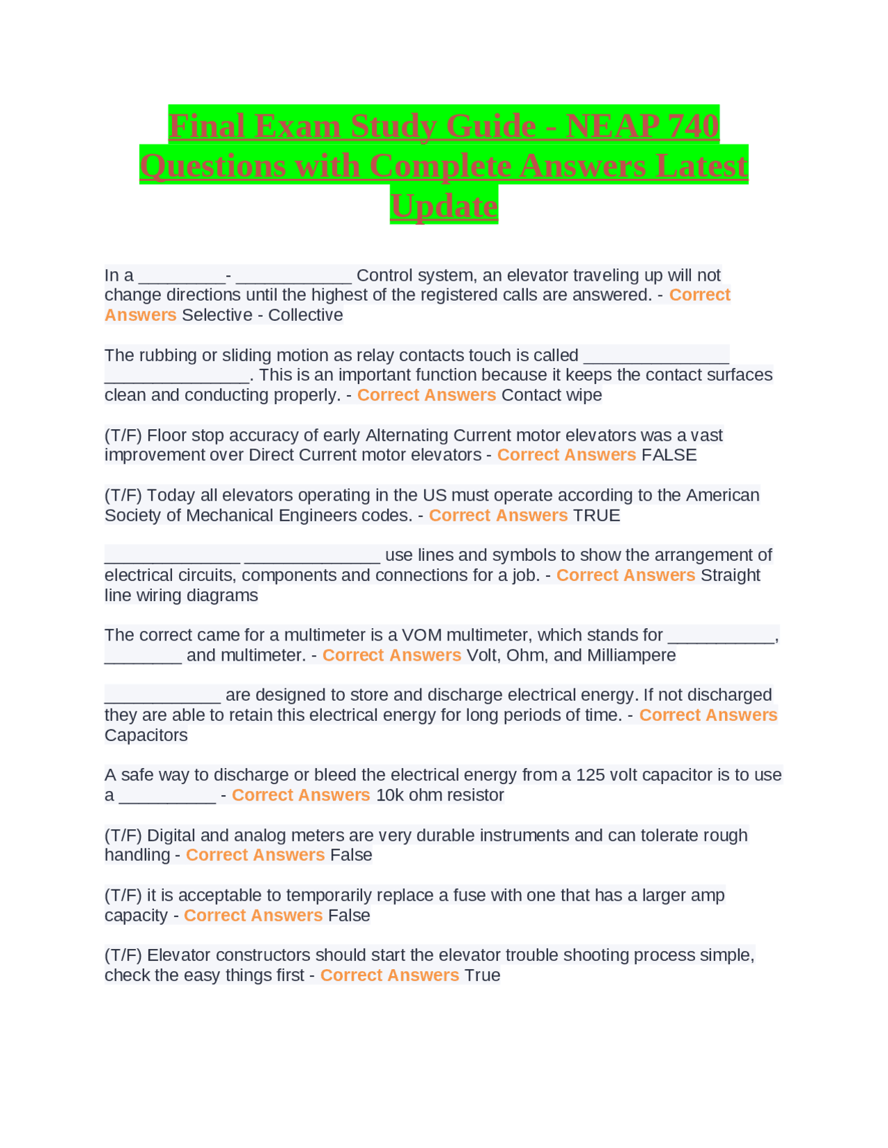 Final Exam Study Guide - NEAP 740 Questions with Complete Answers ...