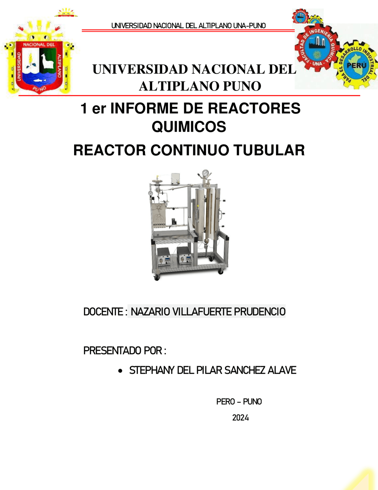Reactor Continuo Tubular - Prof. Choque Ticona | Apuntes de Química ...