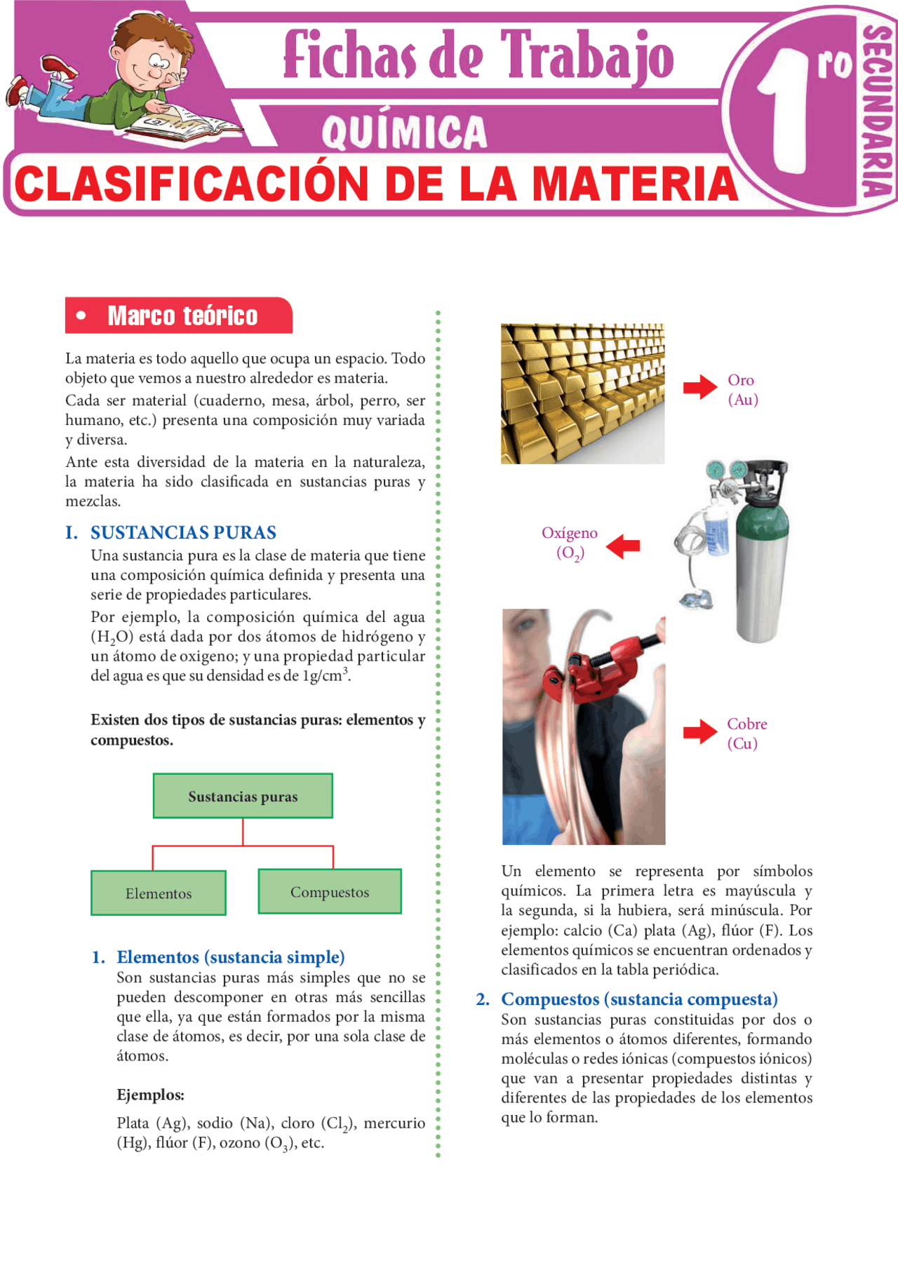 Clasificación de la materia: sustancias puras y mezclas | Apuntes de ...