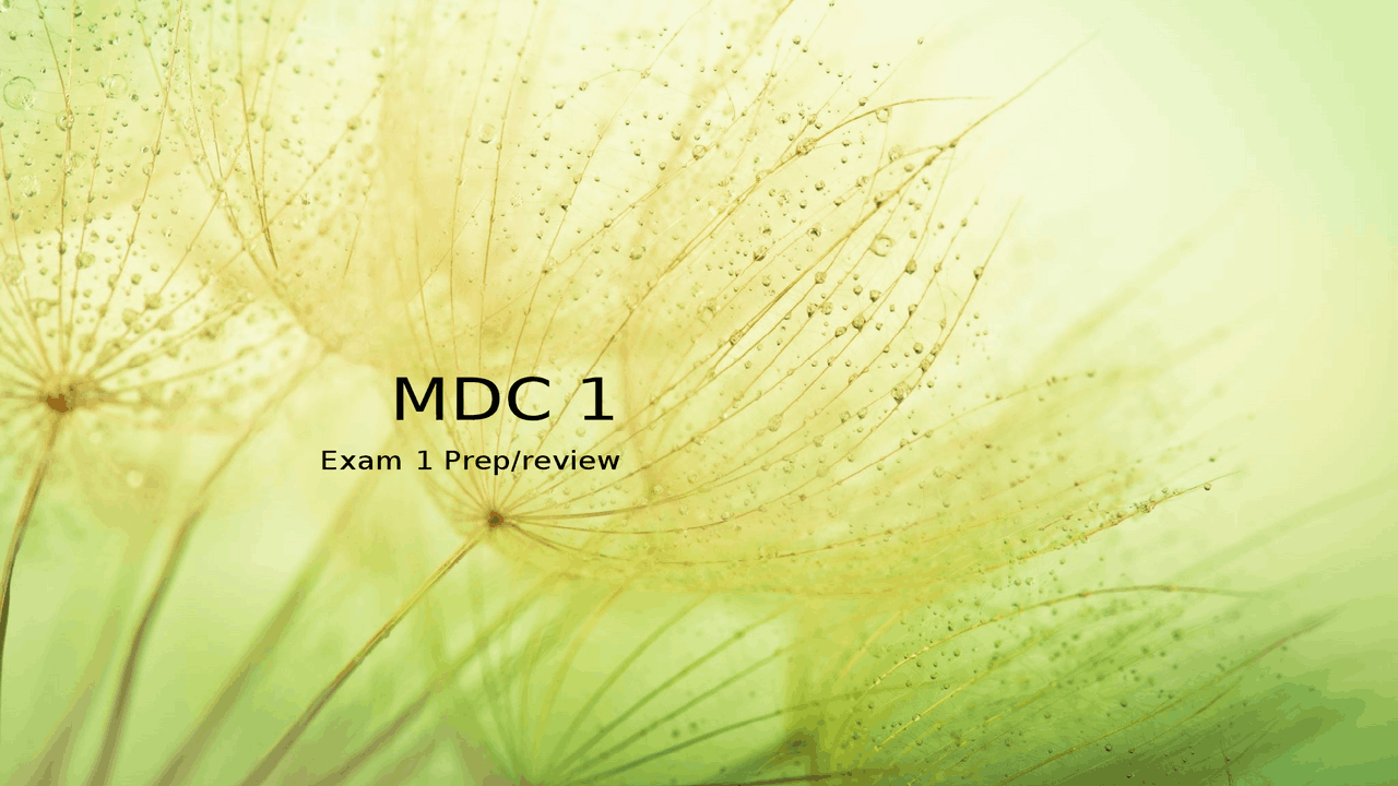 NUR2356 Multidimensional Care I MDC 1 Exam 1 Test Preparation.docx ...
