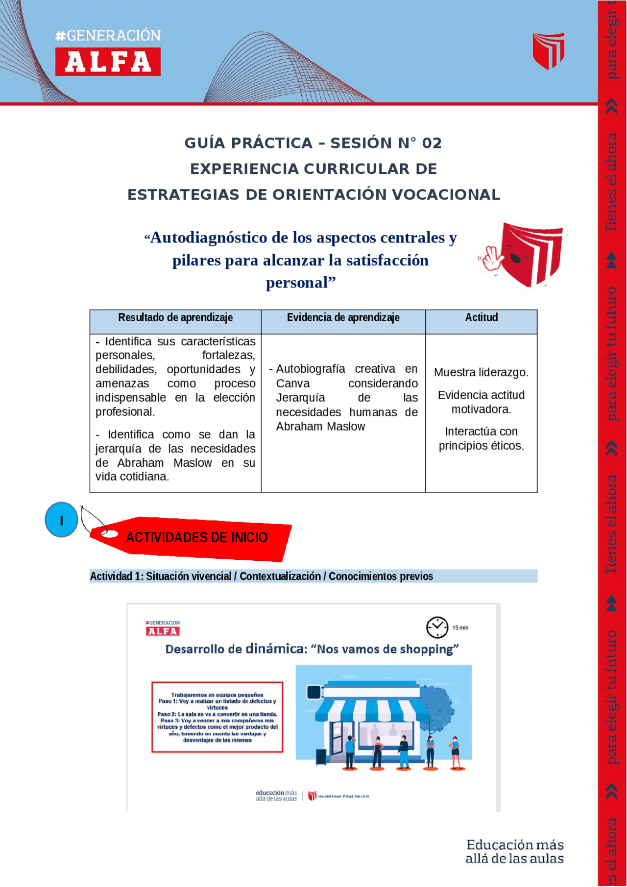 Guía práctica - Sesión N° 02: Estrategias de orientación vocacional - Prof. Fernandez ...