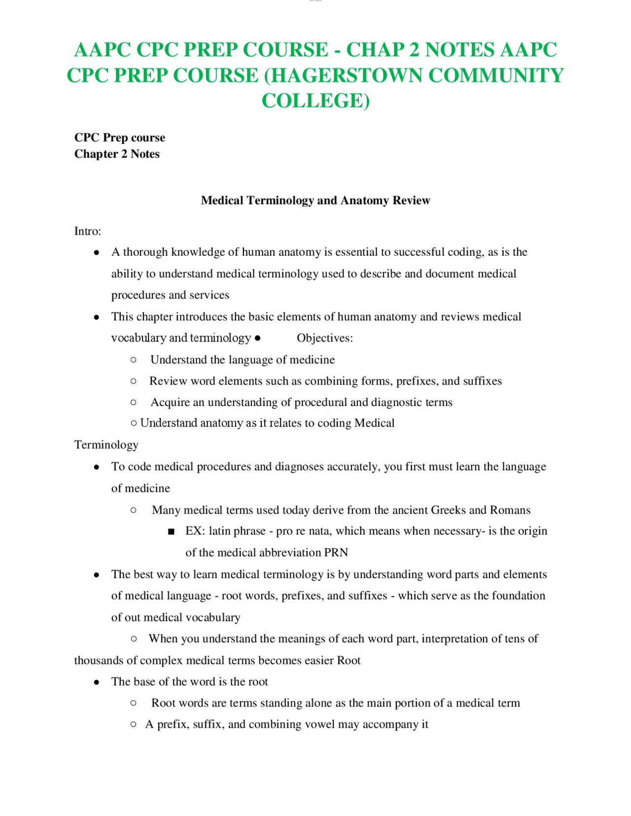 Anatomical Positions and Medical Terminology | Study notes Medicine ...