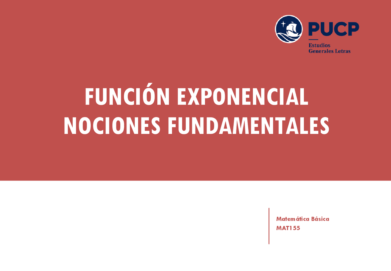 Función exponencial: Nociones fundamentales | Diapositivas de Matemáticas | Docsity