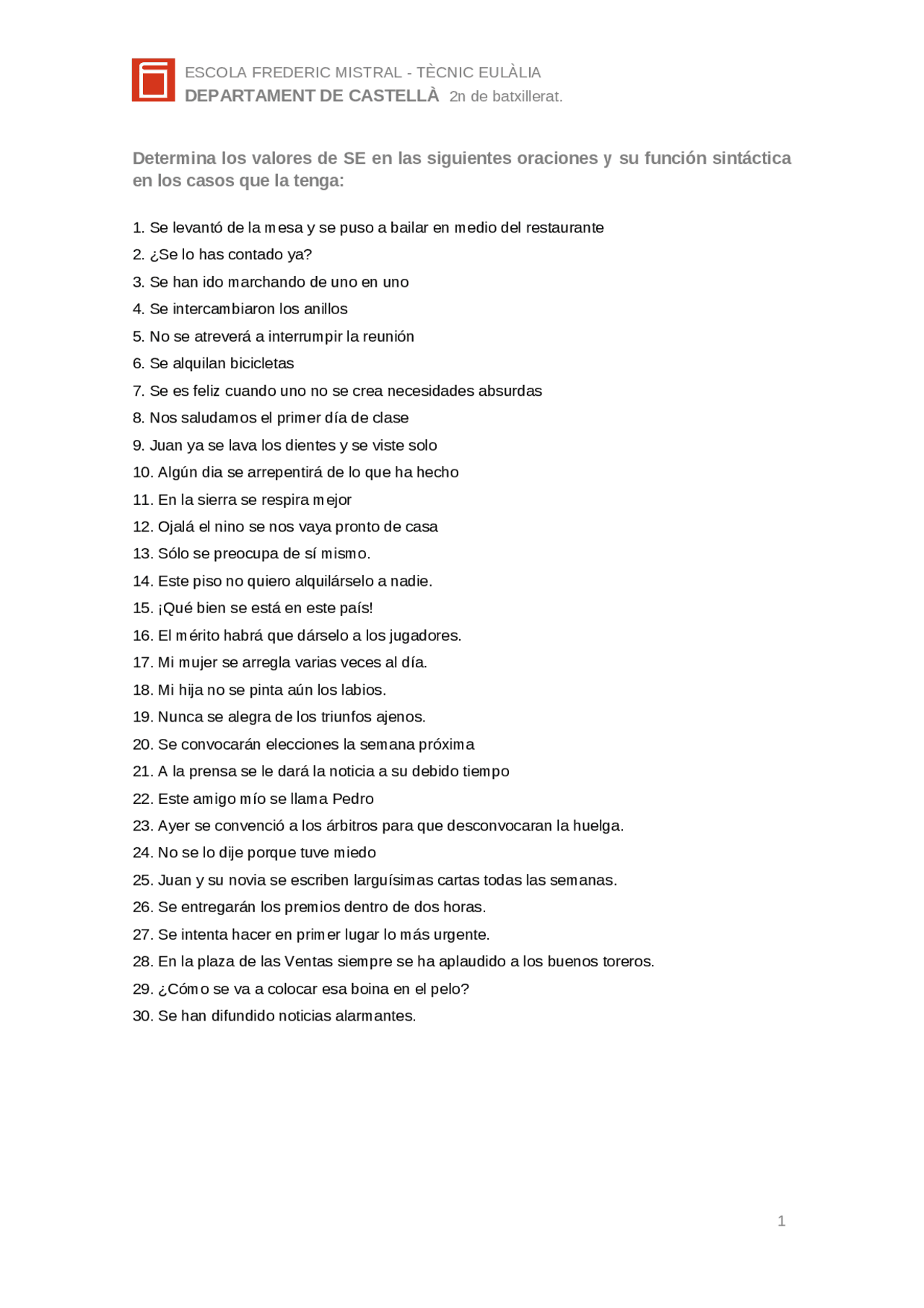 Análisis de las construcciones con 'se' en español | Apuntes de Catalán ...