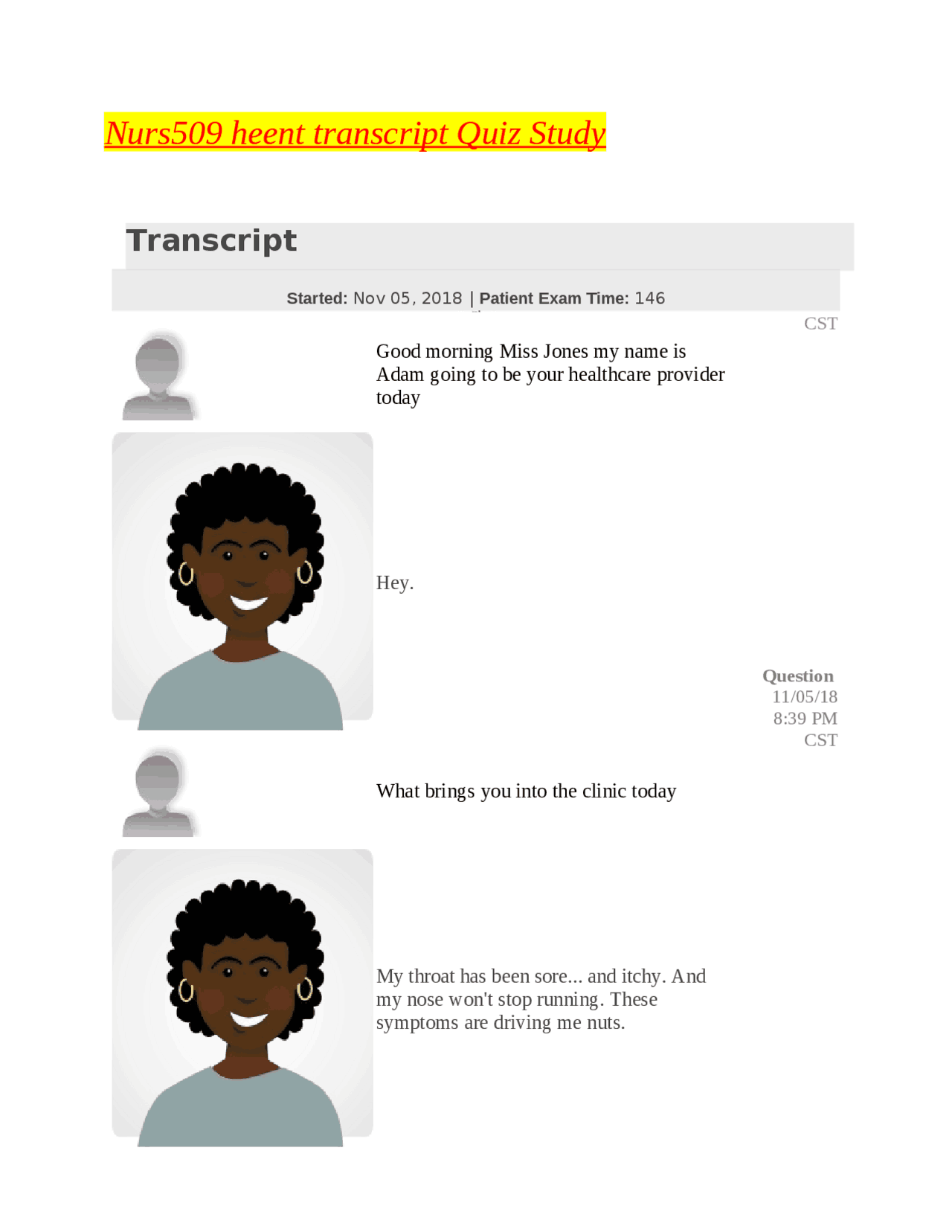 Nurs509 heent transcript Quiz Study | Study Guides, Projects, Research ...