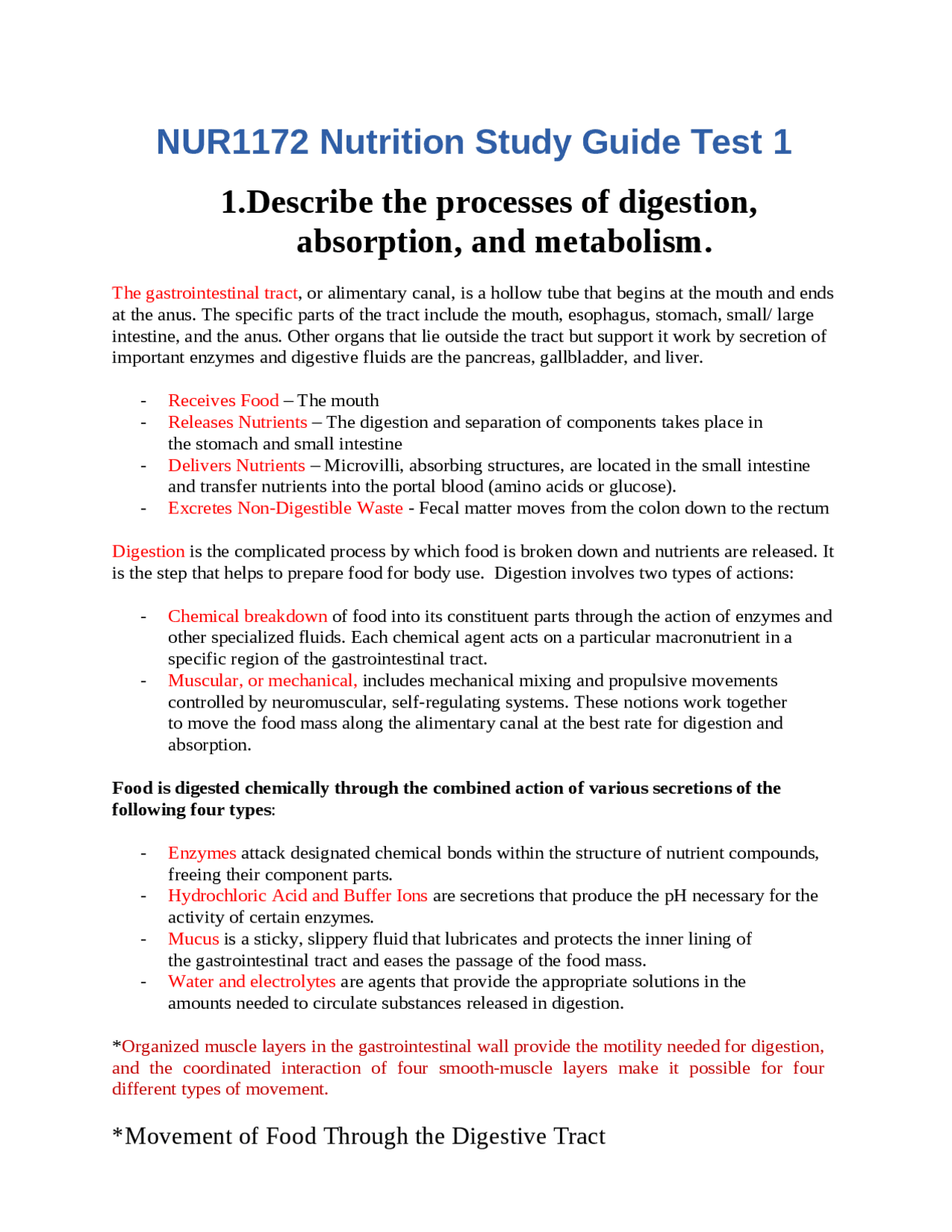 Digestion and Metabolism of Carbohydrates, Proteins, and Lipids | Exams ...