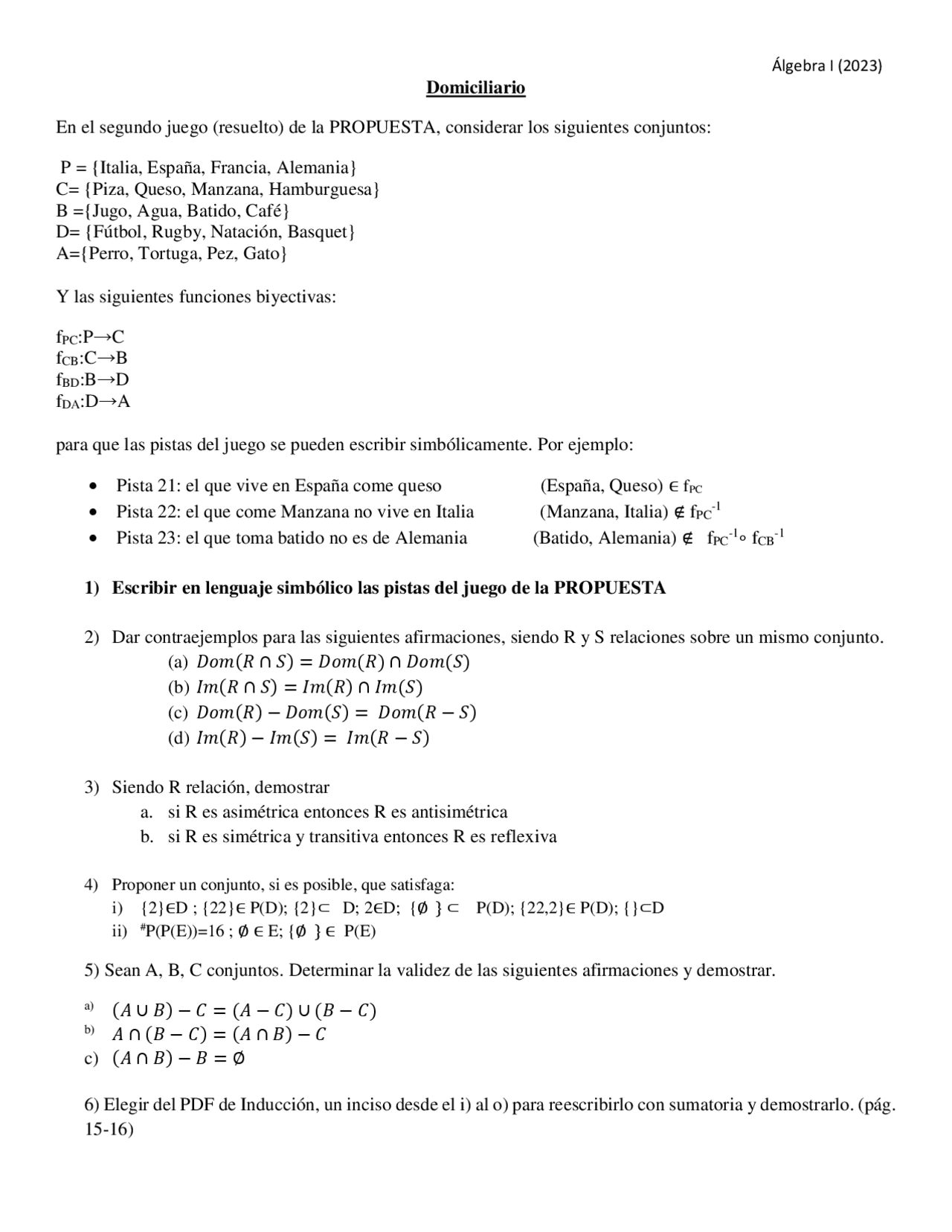Es un archivo donde se encuentran ejercicios de parcial de años anteriores. | Resúmenes de ...