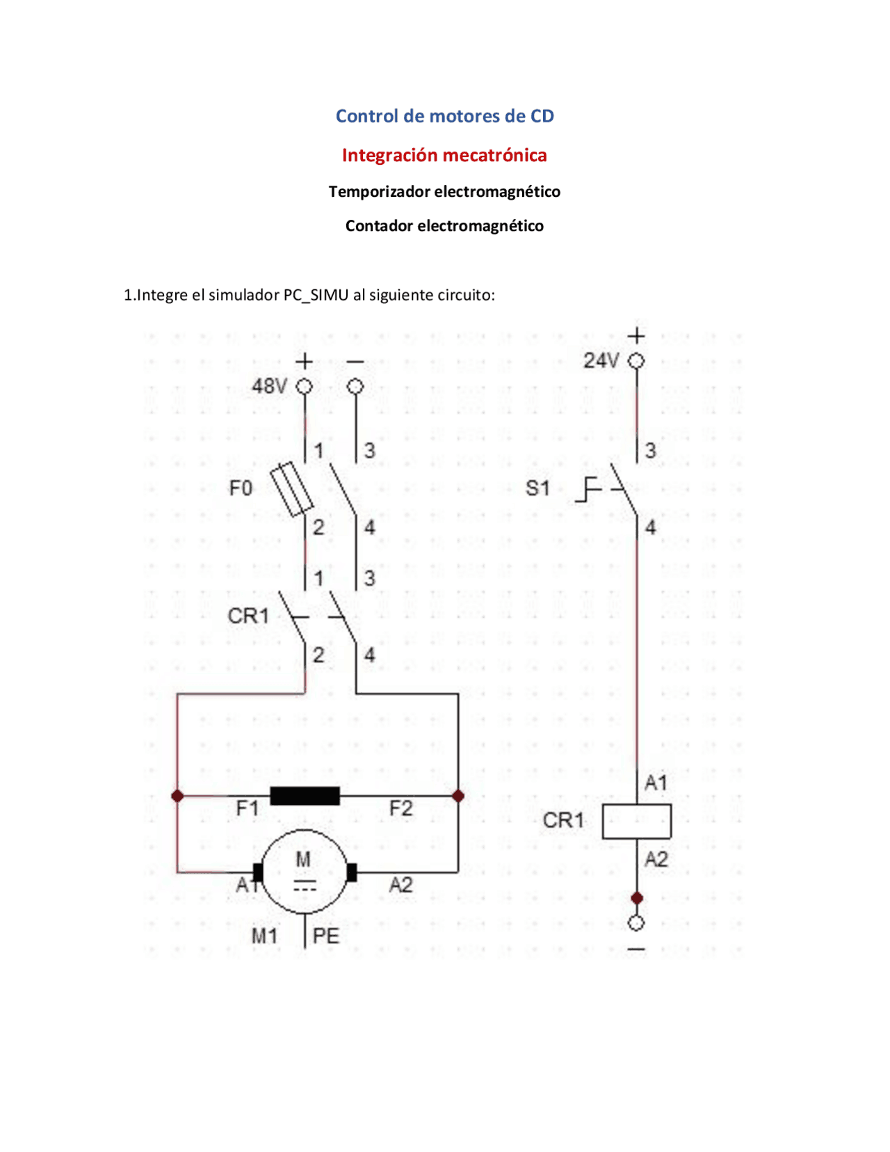 Control de motores de CD mediante integración mecatrónica | Ejercicios de Control de máquinas y ...