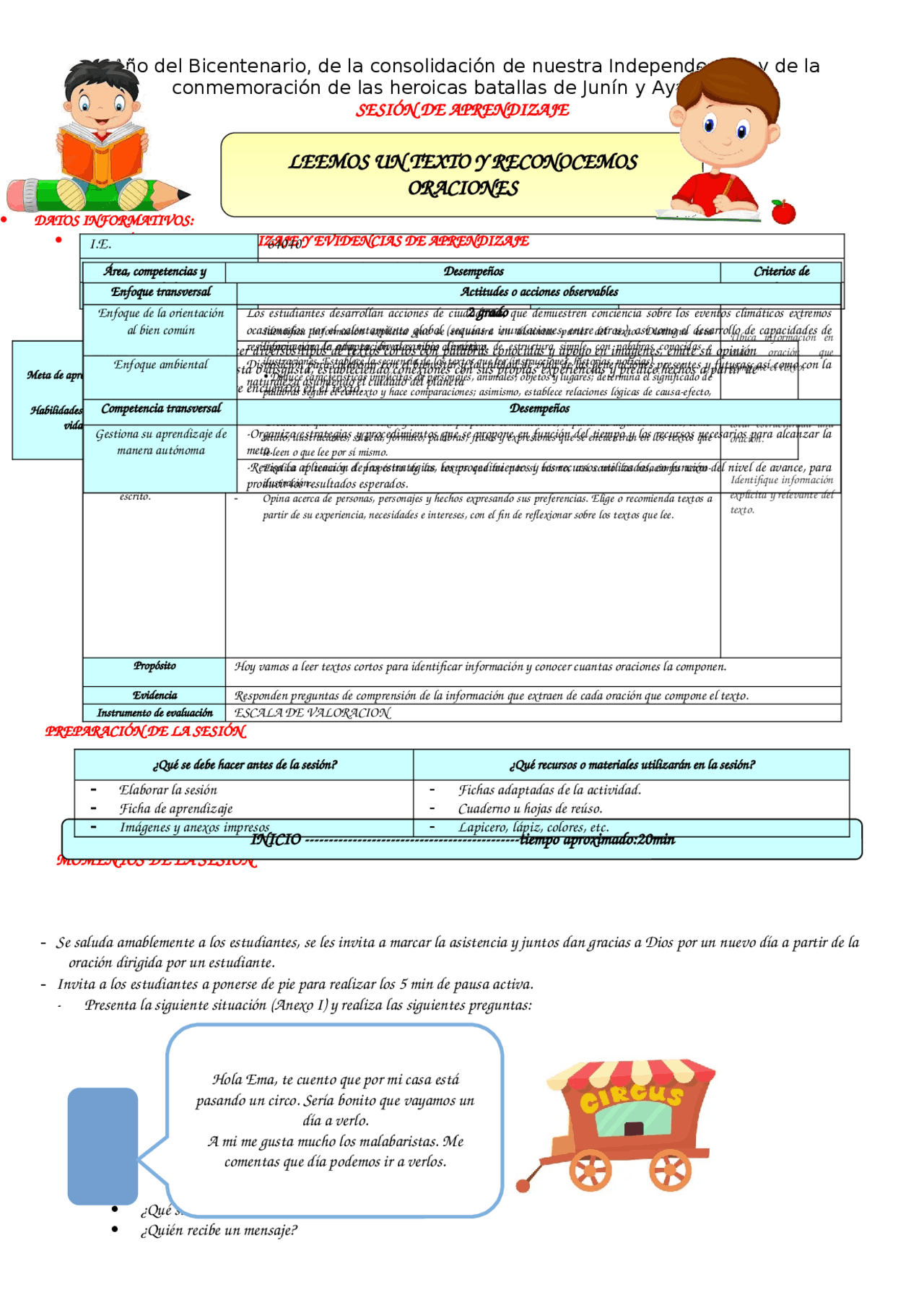 leemos un texto y reconocemos las oraciones | Guías, Proyectos, Investigaciones de Comunicación ...