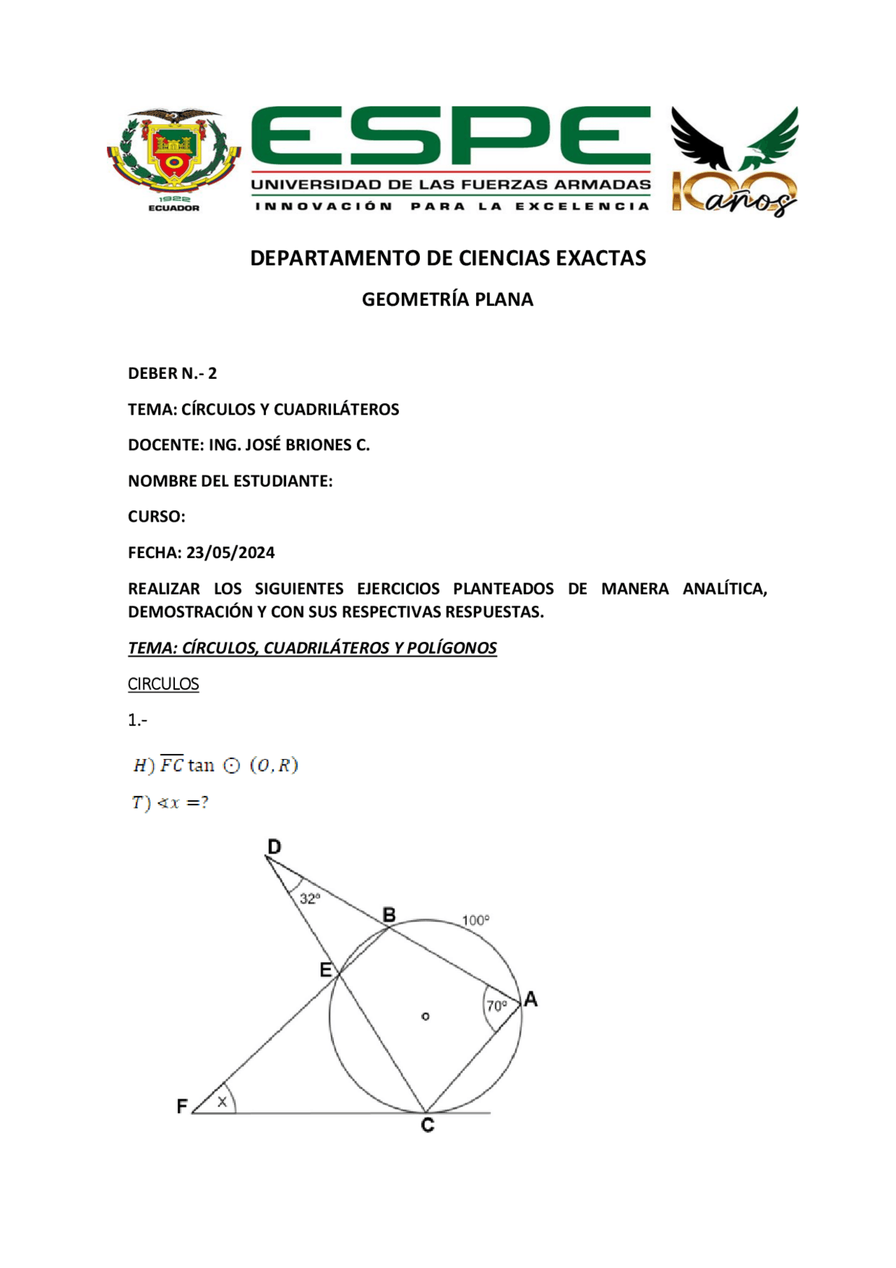 Geometría calvache solucionario | Ejercicios de Geometría | Docsity