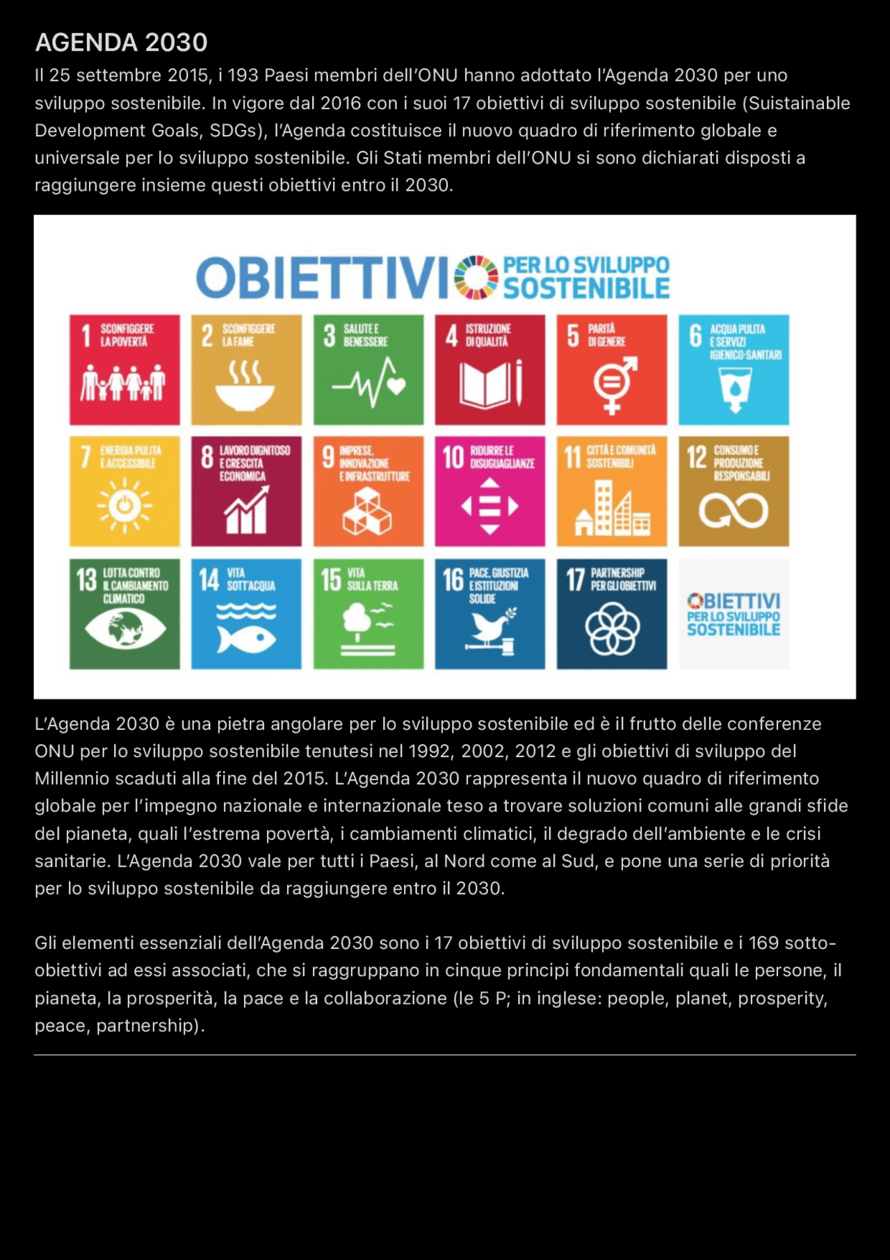 agenda 2030: la prosperità | Schemi e mappe concettuali di Diritto ed economia politica | Docsity