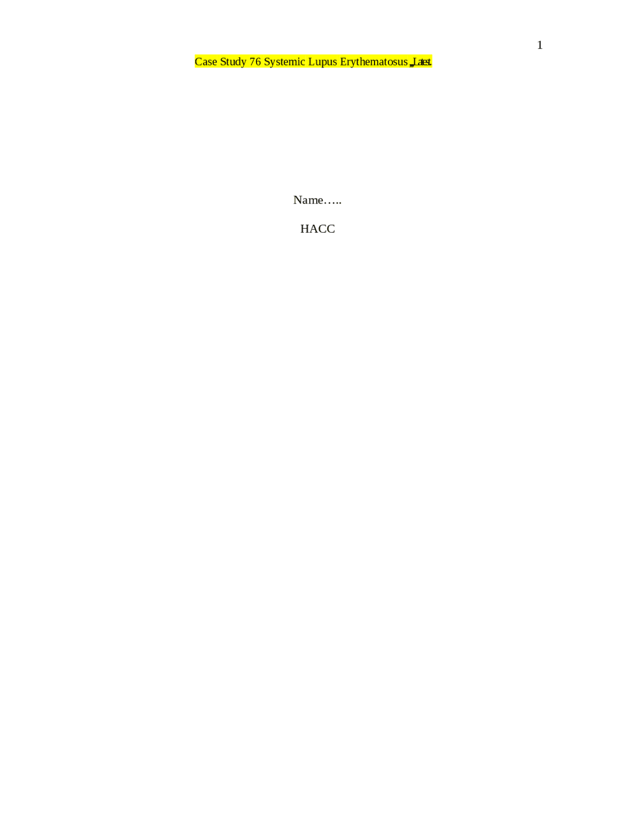 Case Study 76 Systemic Lupus Erythematosus | Exams Health sciences ...