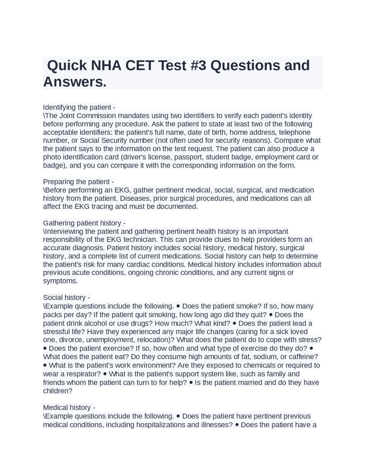 EKG Technician Procedures and Communication Techniques | Exams Medicine ...