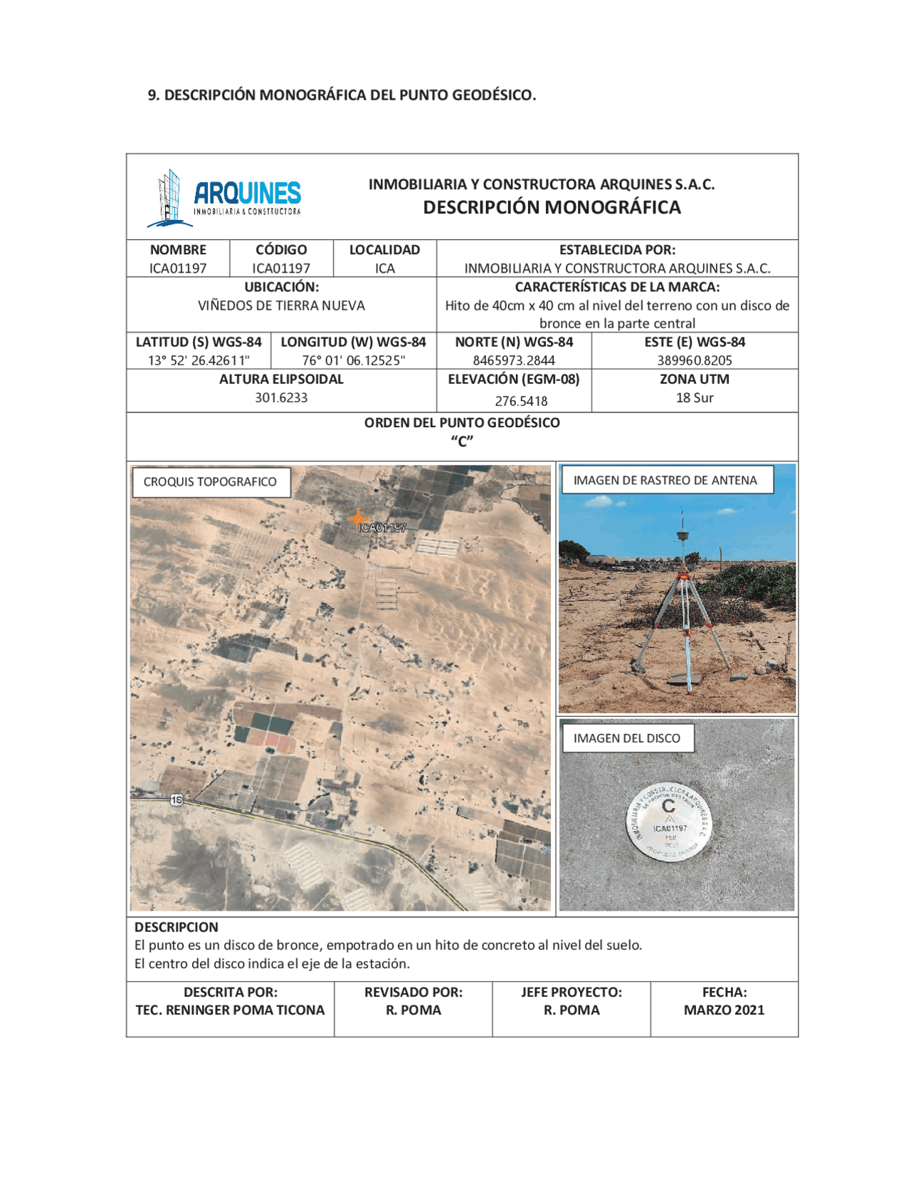 DESCRIPCION MONOGRAFICA PUNTOS GEODESICOS | Guías, Proyectos, Investigaciones de Topografía ...