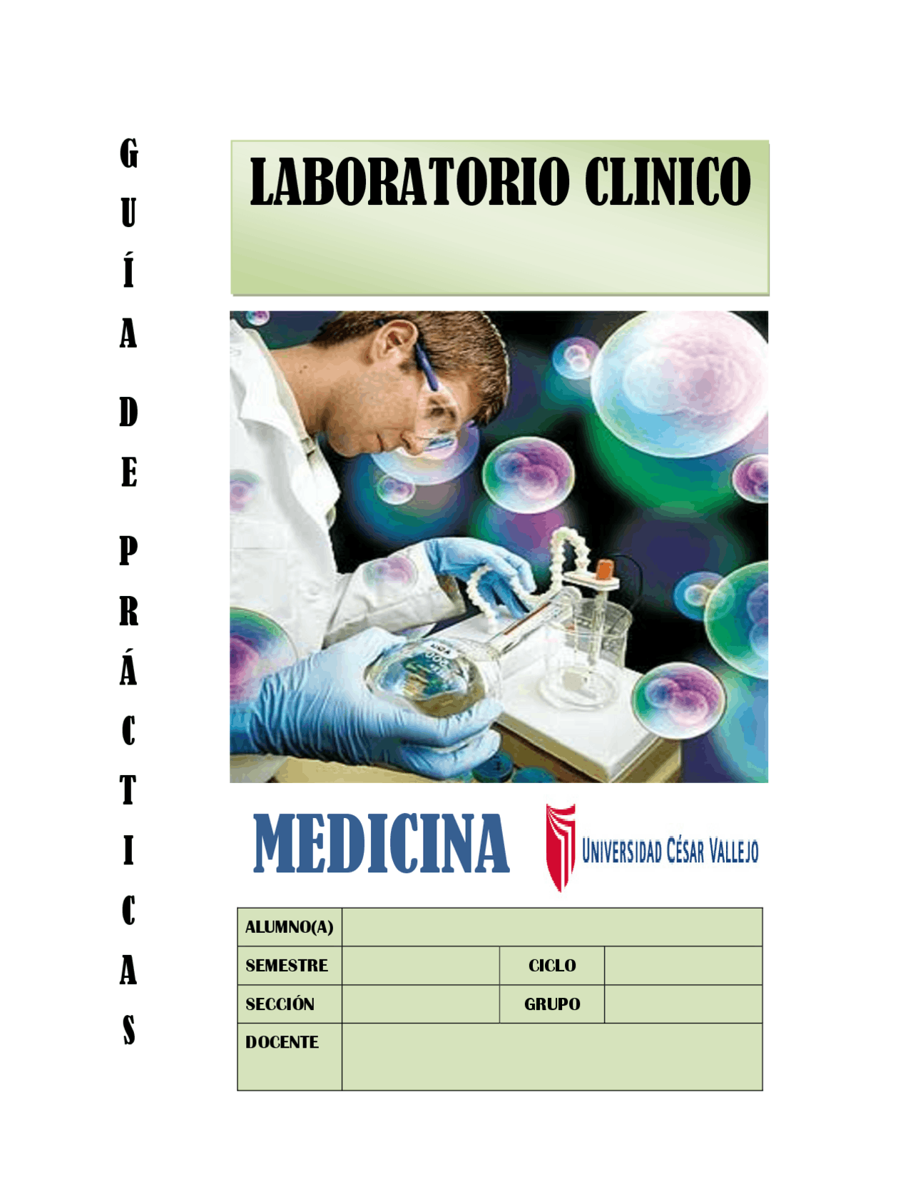 GUIA PRACTICA DE LABORATORIO CLINICO MEDICINA | Ejercicios de Organización y Gestión del ...