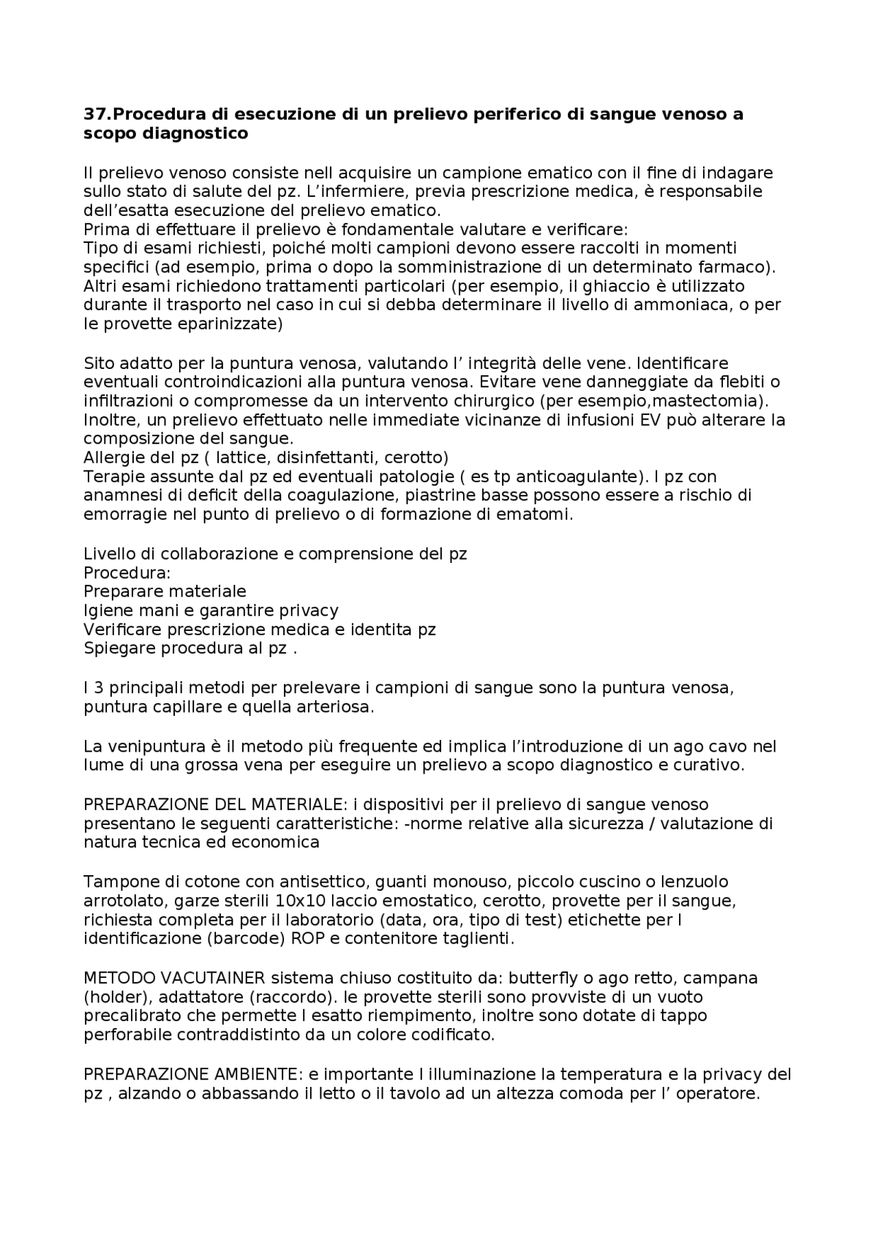 esame di stato - 60 argomenti | Dispense di Infermieristica | Docsity