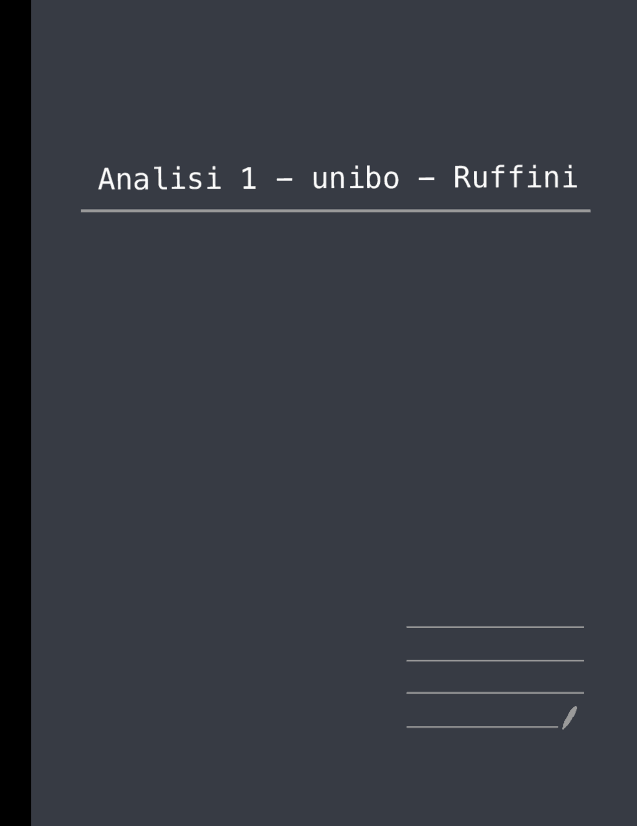Analisi 1 - unibo - Ruffini | Prove d'esame di Analisi Matematica I | Docsity