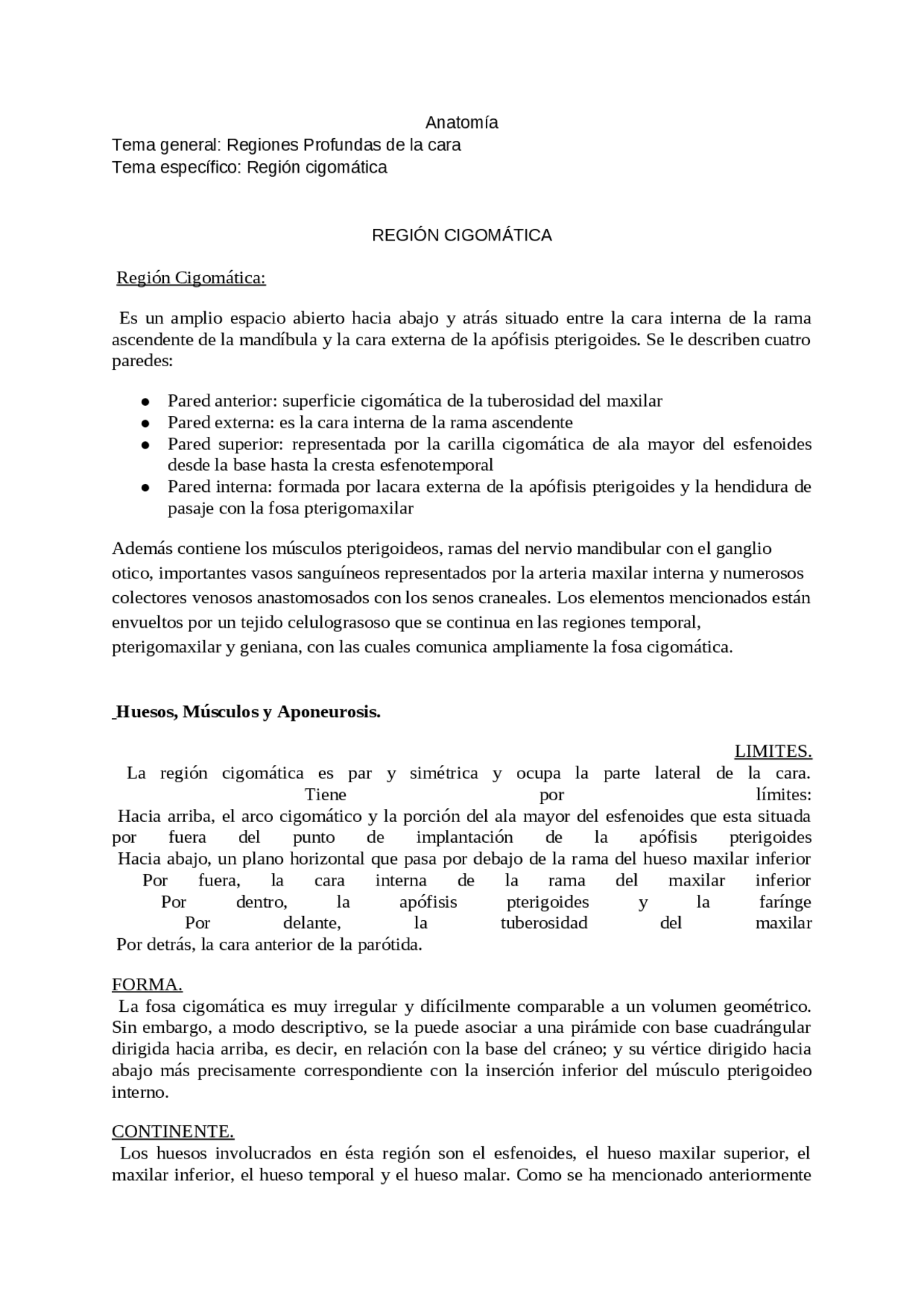 REGION CIGOMATICA COMPONENTES | Esquemas y mapas conceptuales de ...
