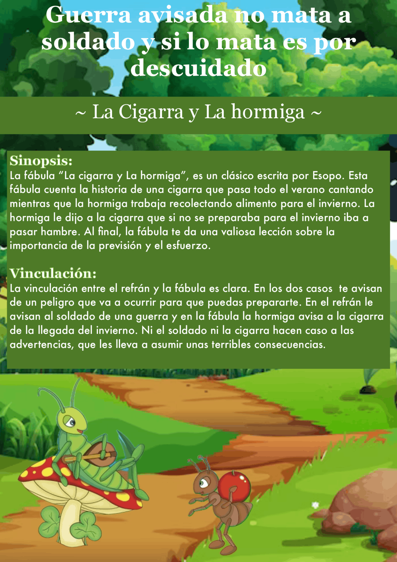 Fabula La Cigarra Y La Hormiga Esopo - Infoupdate.org