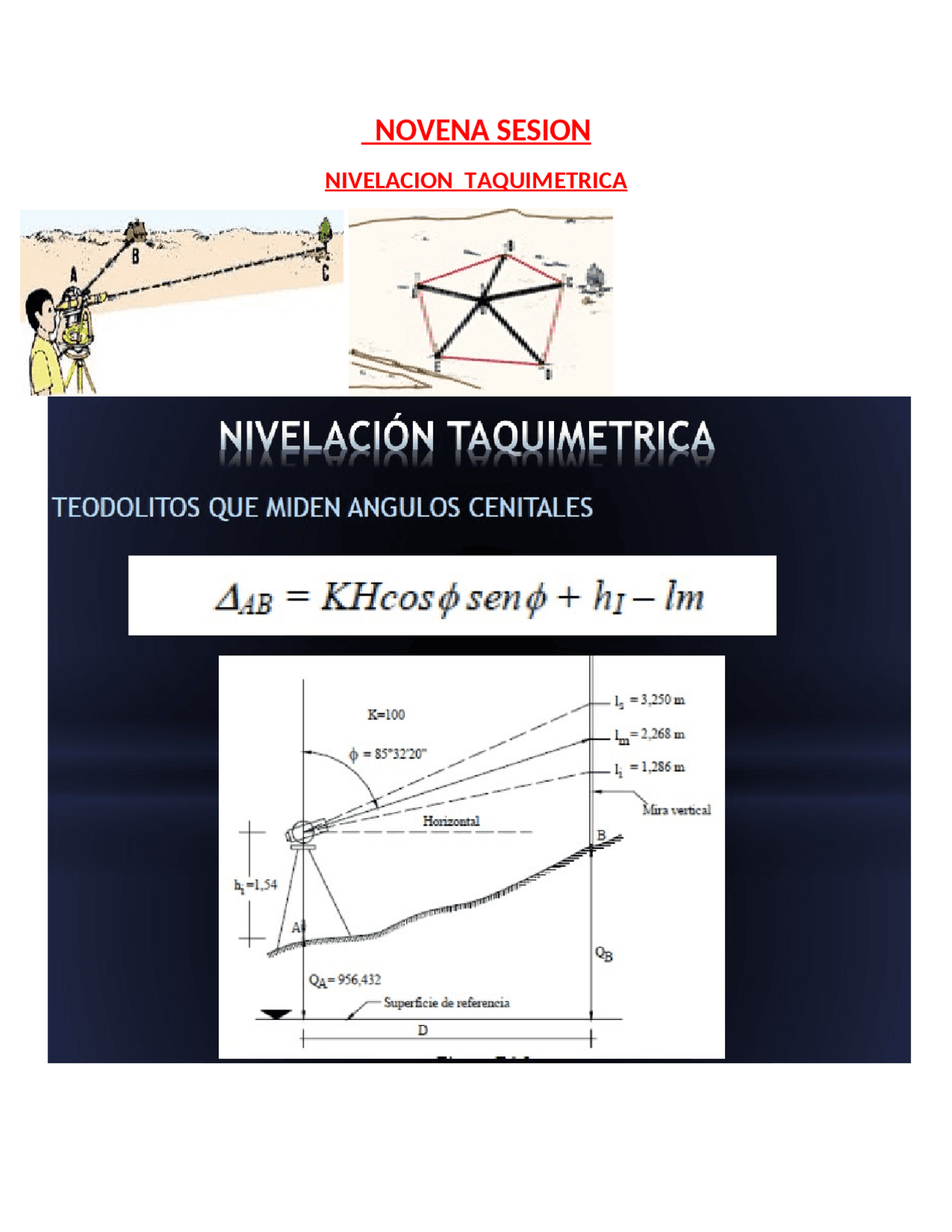 Topografía taquimétria | Ejercicios de Topografía | Docsity