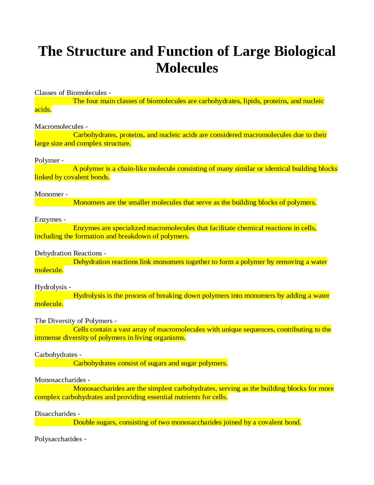 Biomolecules: Structure, Function, and Types | Exams Cellular and ...
