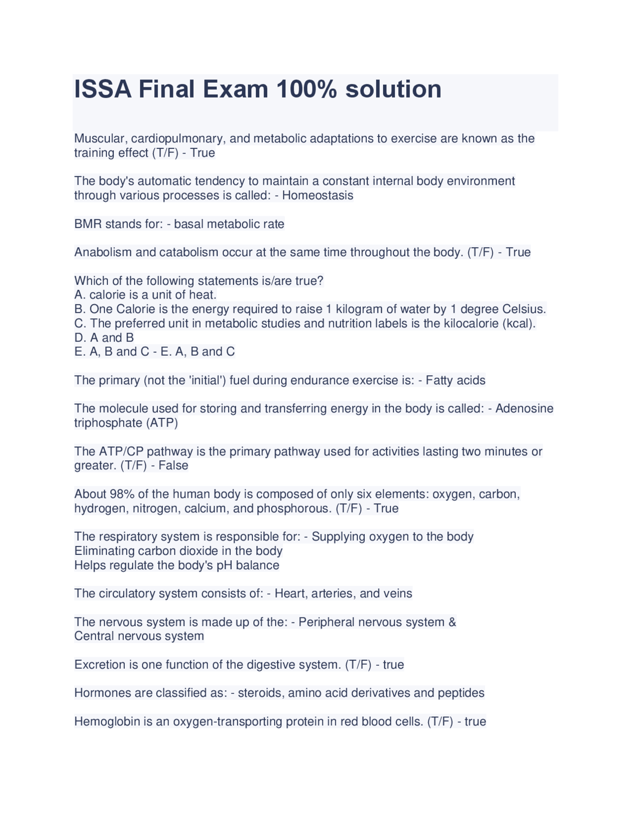 ISSA Final Exam 100% solution solved questions and answers | Exams ...