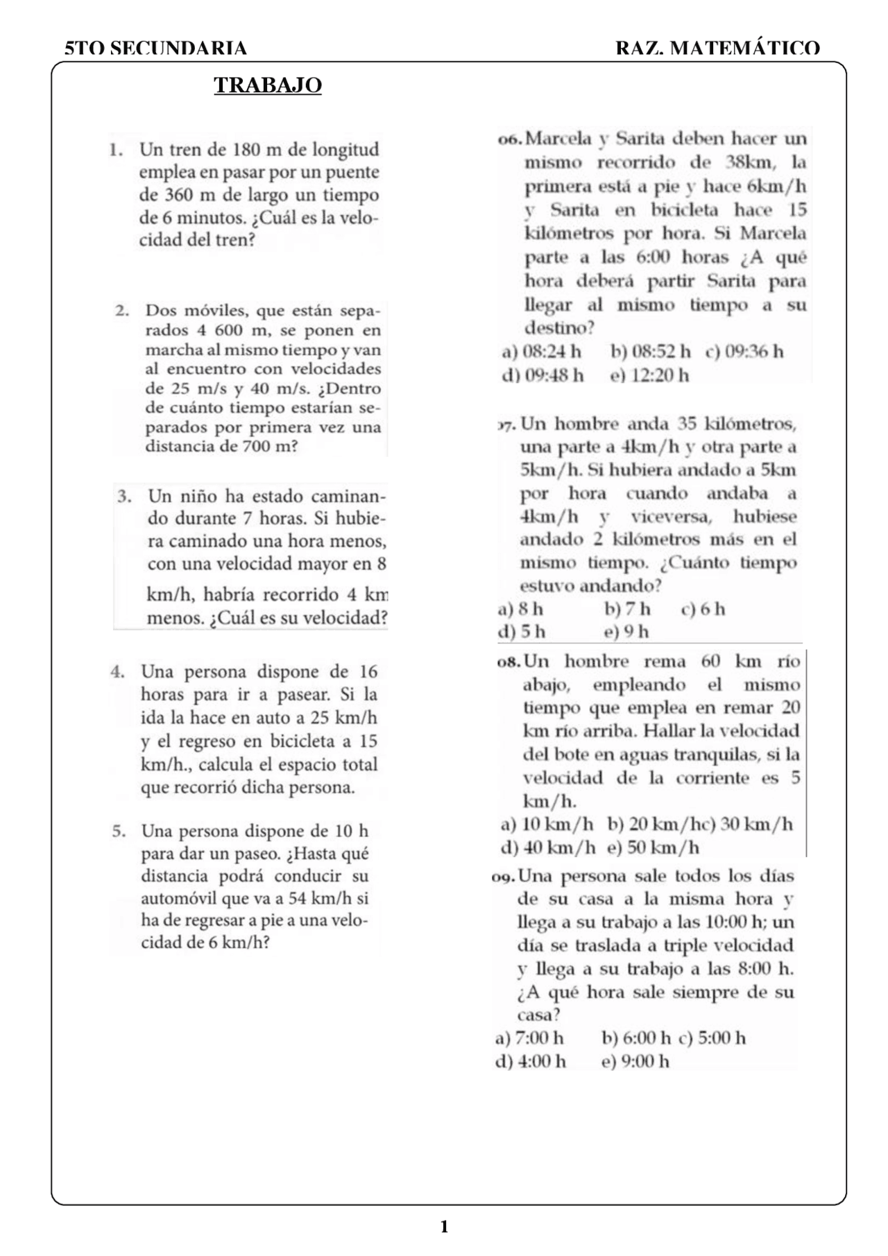 Razonamiento Matématico - Miscelanea | Ejercicios de Religión | Docsity