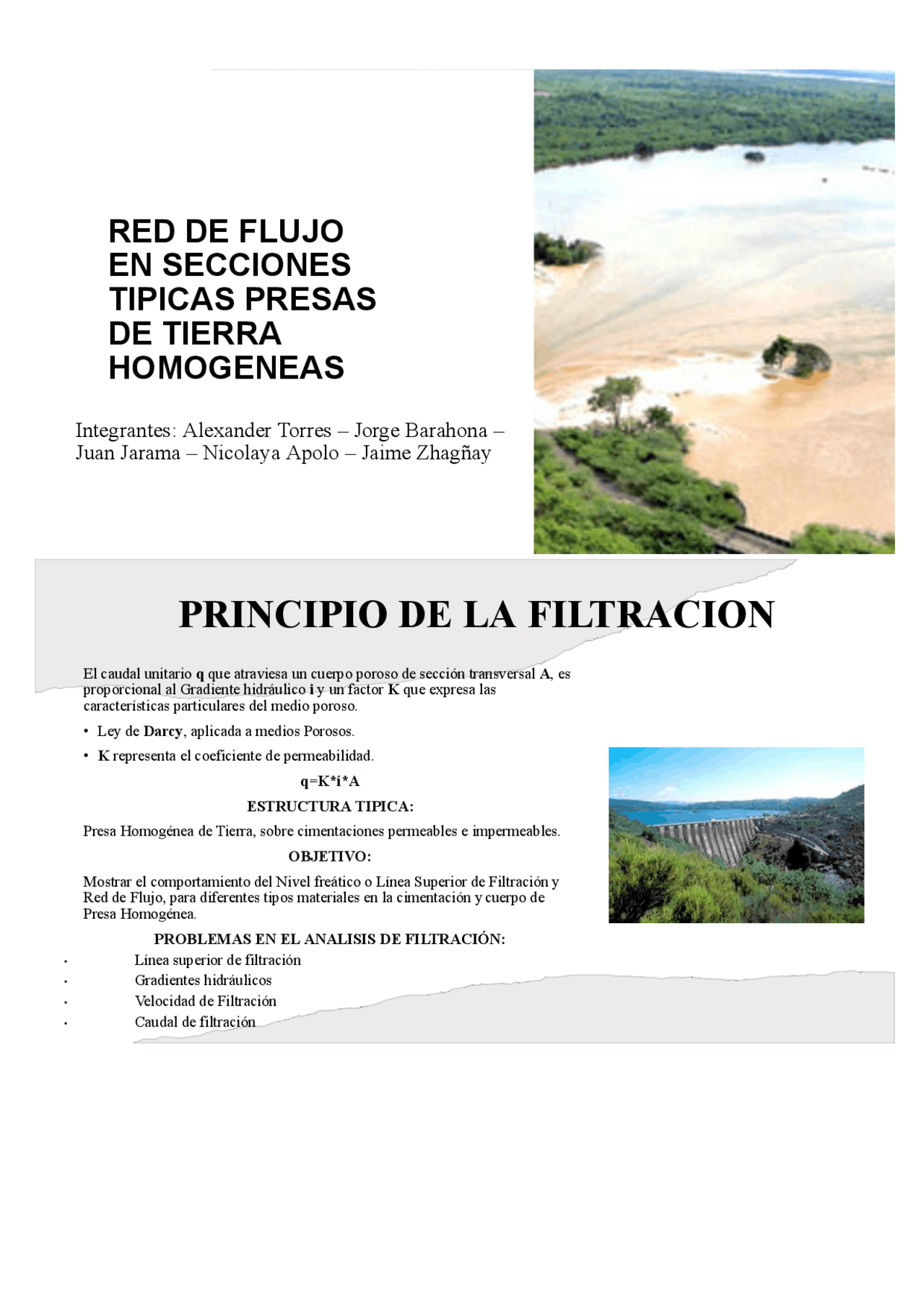 Análisis de la red de flujo en presas de tierra homogéneas ...
