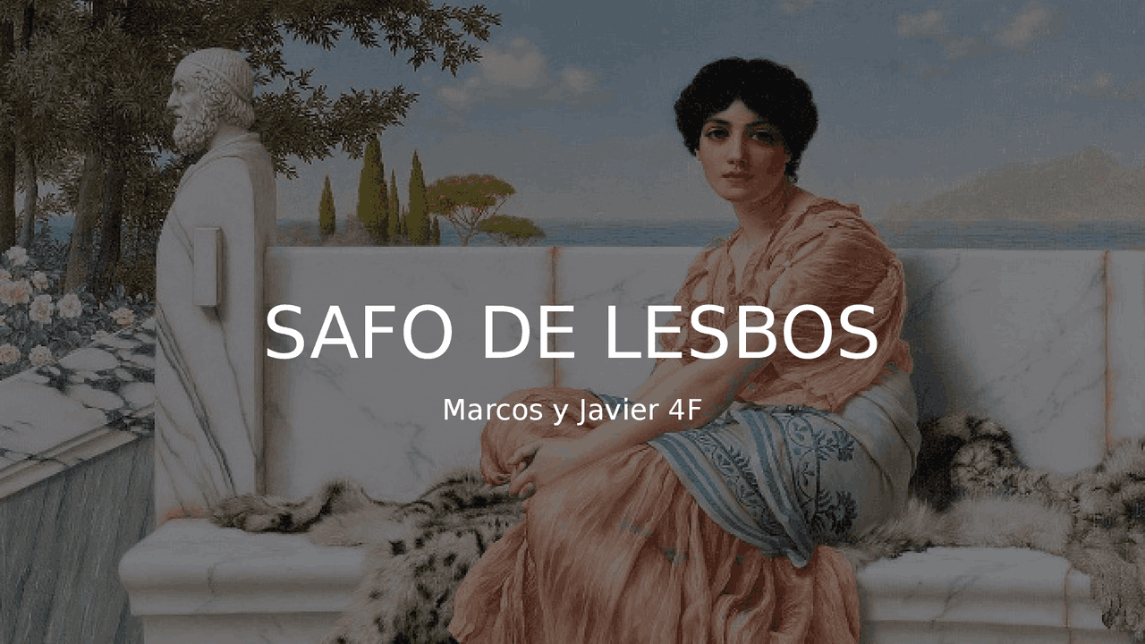 Presentación de quien es Safo de Lesbos | Diapositivas de Latín | Docsity