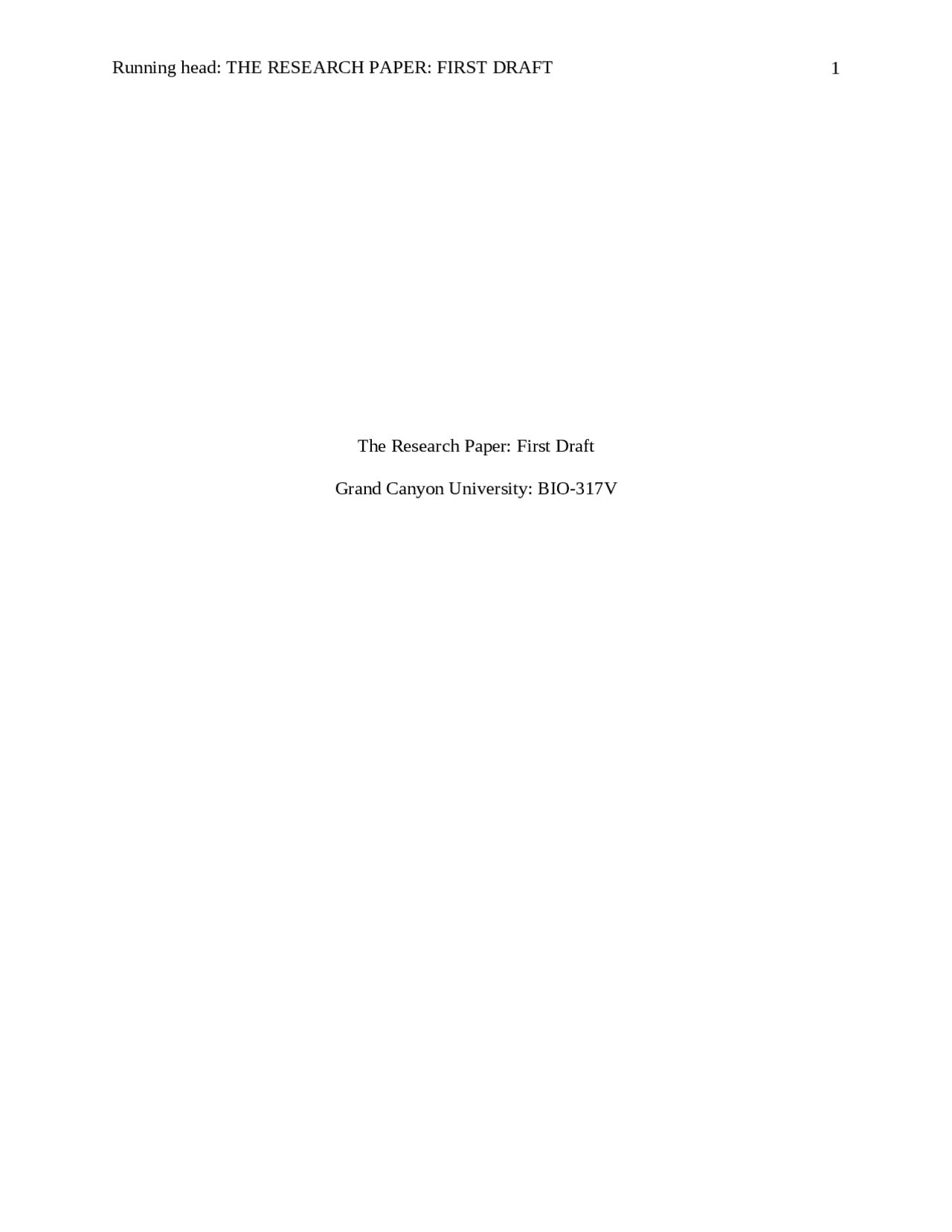 The Research Paper: First Draft Grand Canyon University: | Lecture ...