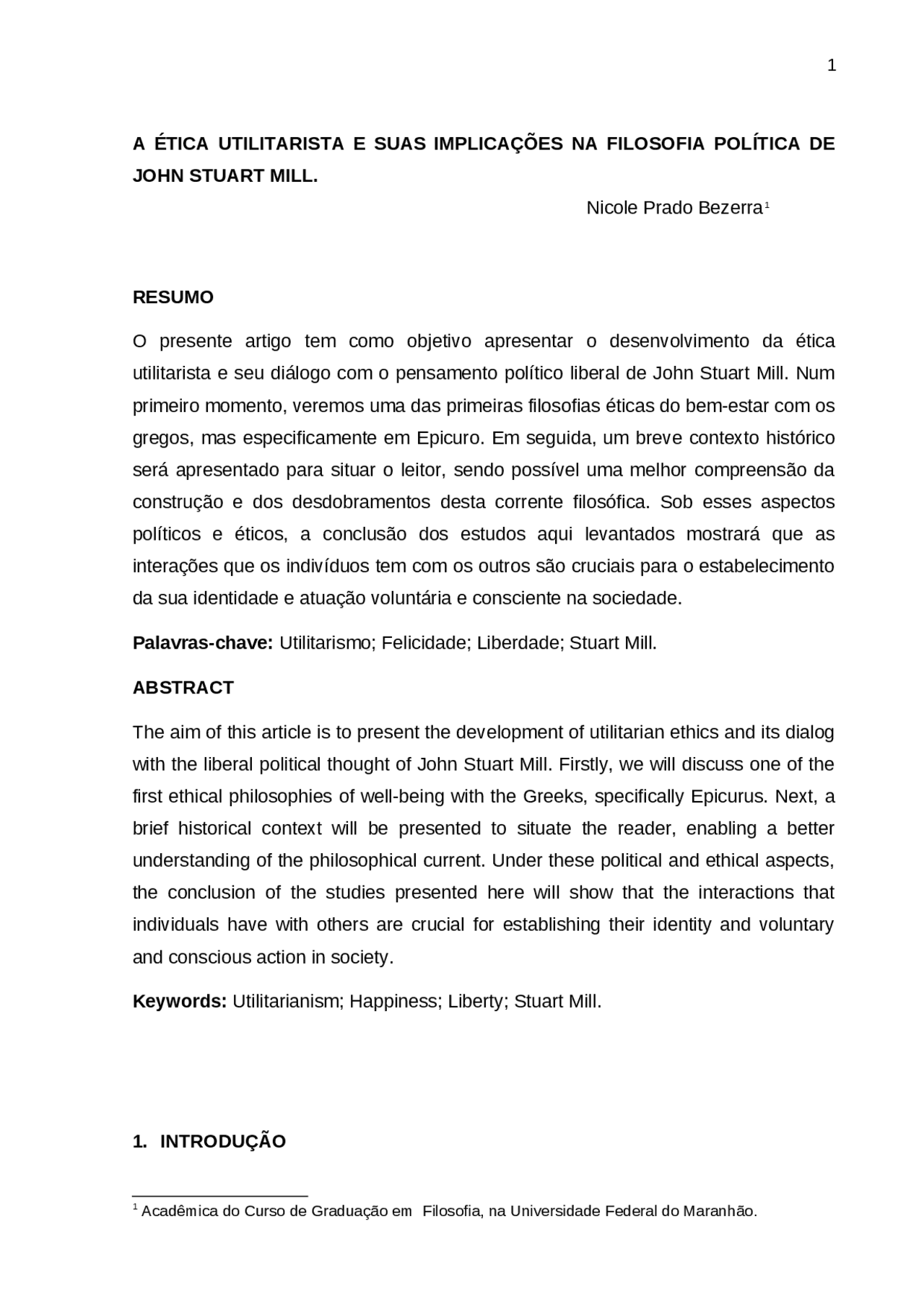 O Utilitarismo de John Stuart Mill e sua Relação com o Pensamento ...