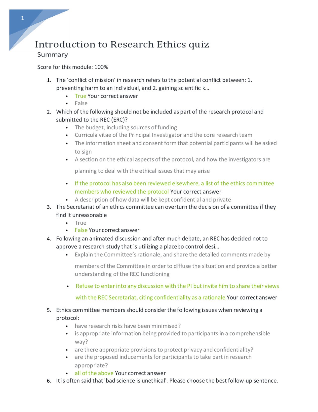 Ethical Considerations in Research | Exams Nursing | Docsity