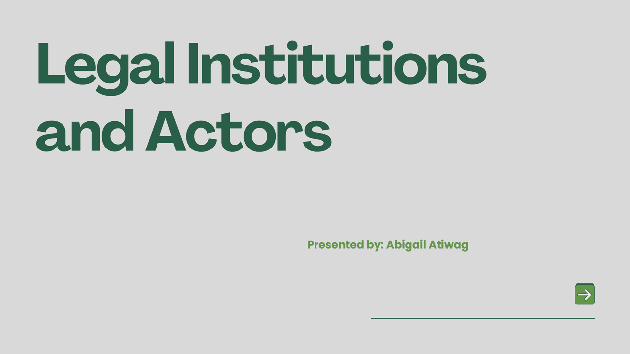 Legal Institutions and Actors: Navigating the Framework of Justice ...