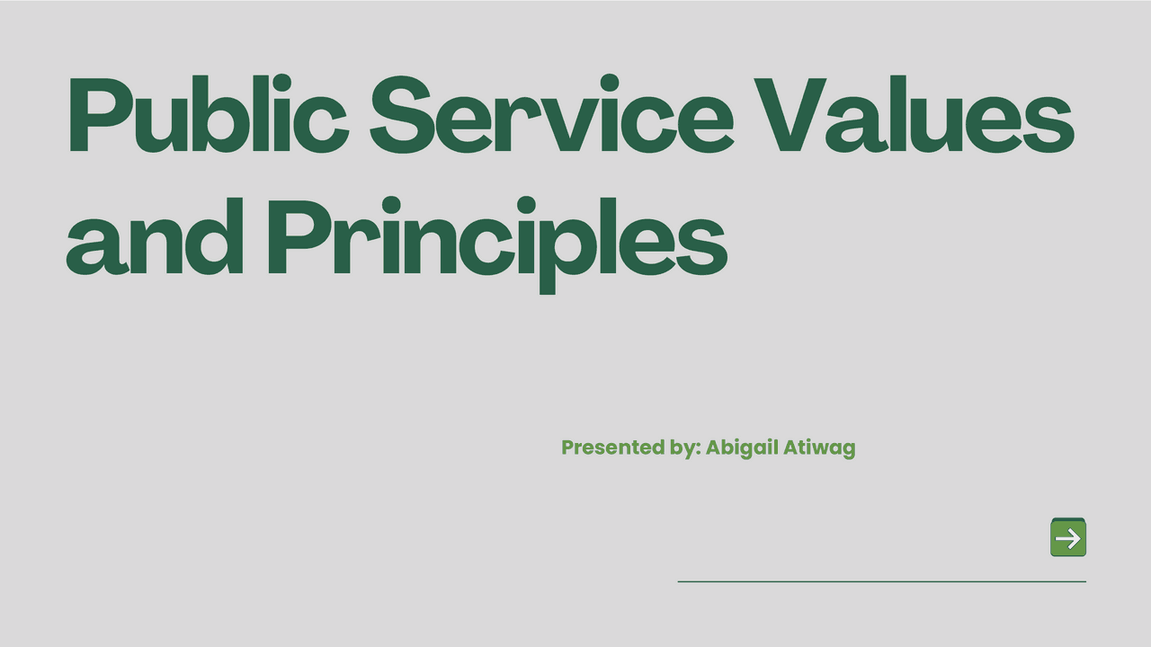 Public Service Values and Principles: Upholding Integrity and Ethics | Slides Public Law | Docsity